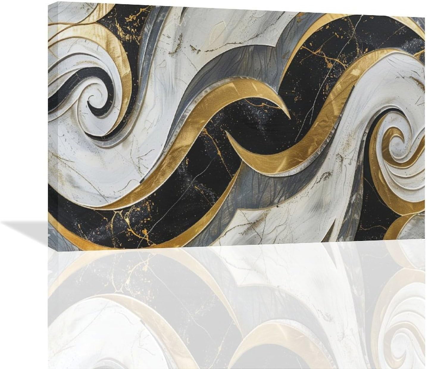 Aaroca Yellow Abstract Linear Pictures Wall Art Line Drawing Art Black ...