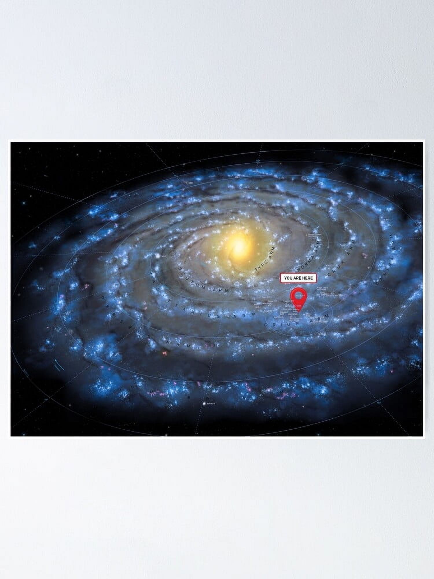 Aaroca You are here: Milky Way galaxy map Poster Classic Decoration for ...