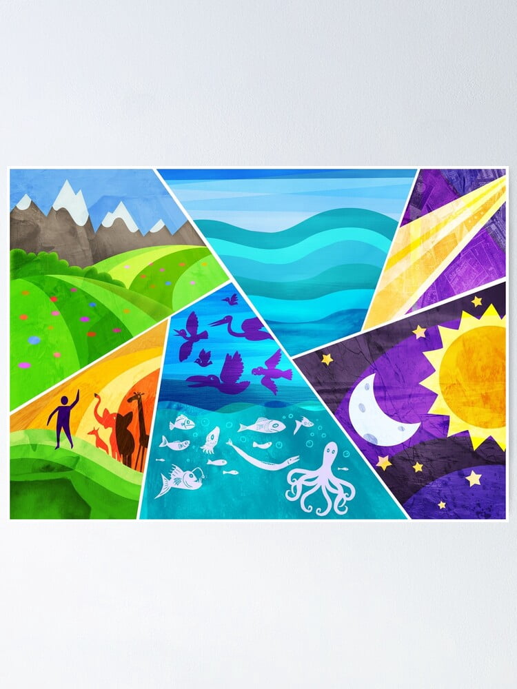 Aaroca creation of the world in 7 days Poster Canvas Poster - Modern ...