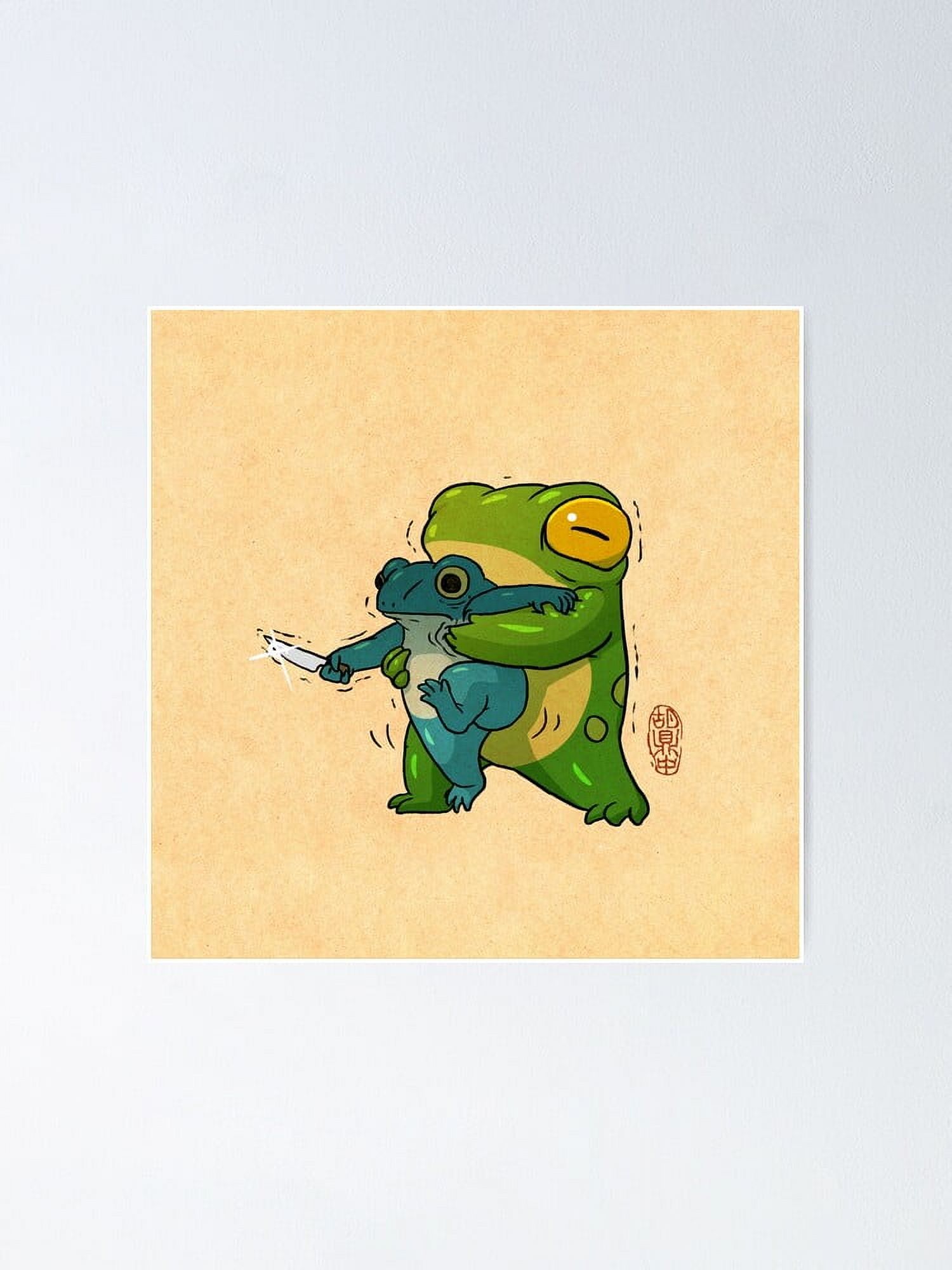 Aaroca cute stabby frog being held back let it go bro artwork asian ...