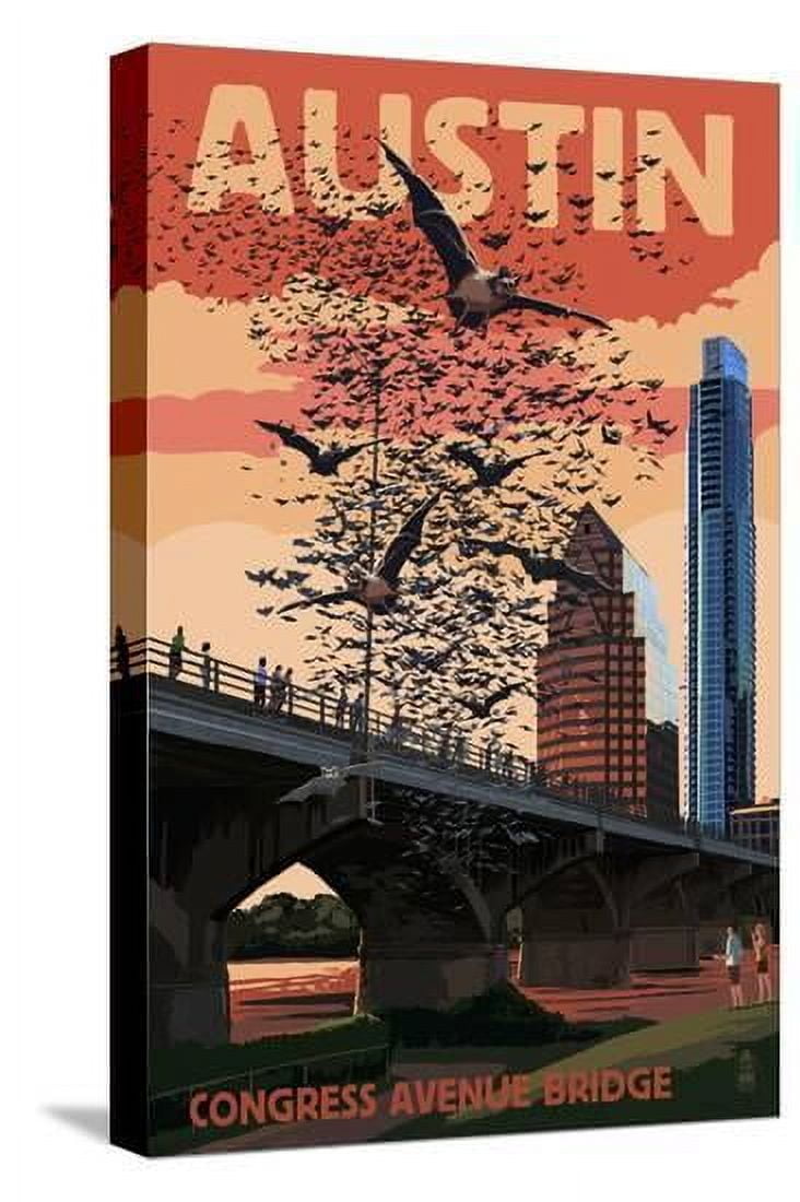 Aaroca new Austin, Texas - Bats and Congress Avenue Bridge Unframed ...