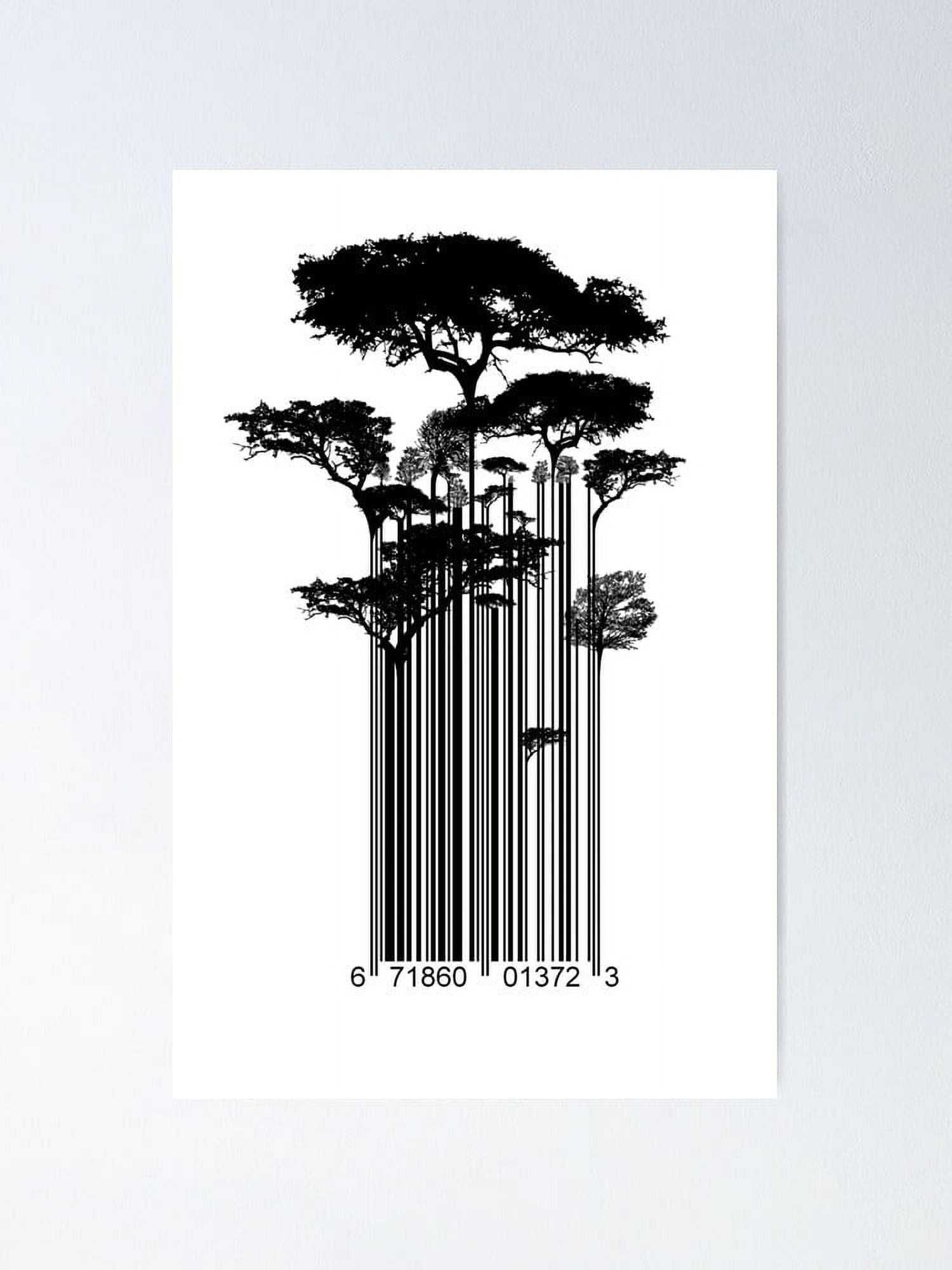 Aaroca new Barcode Trees Banksy style Street Art Unframed Poster ...