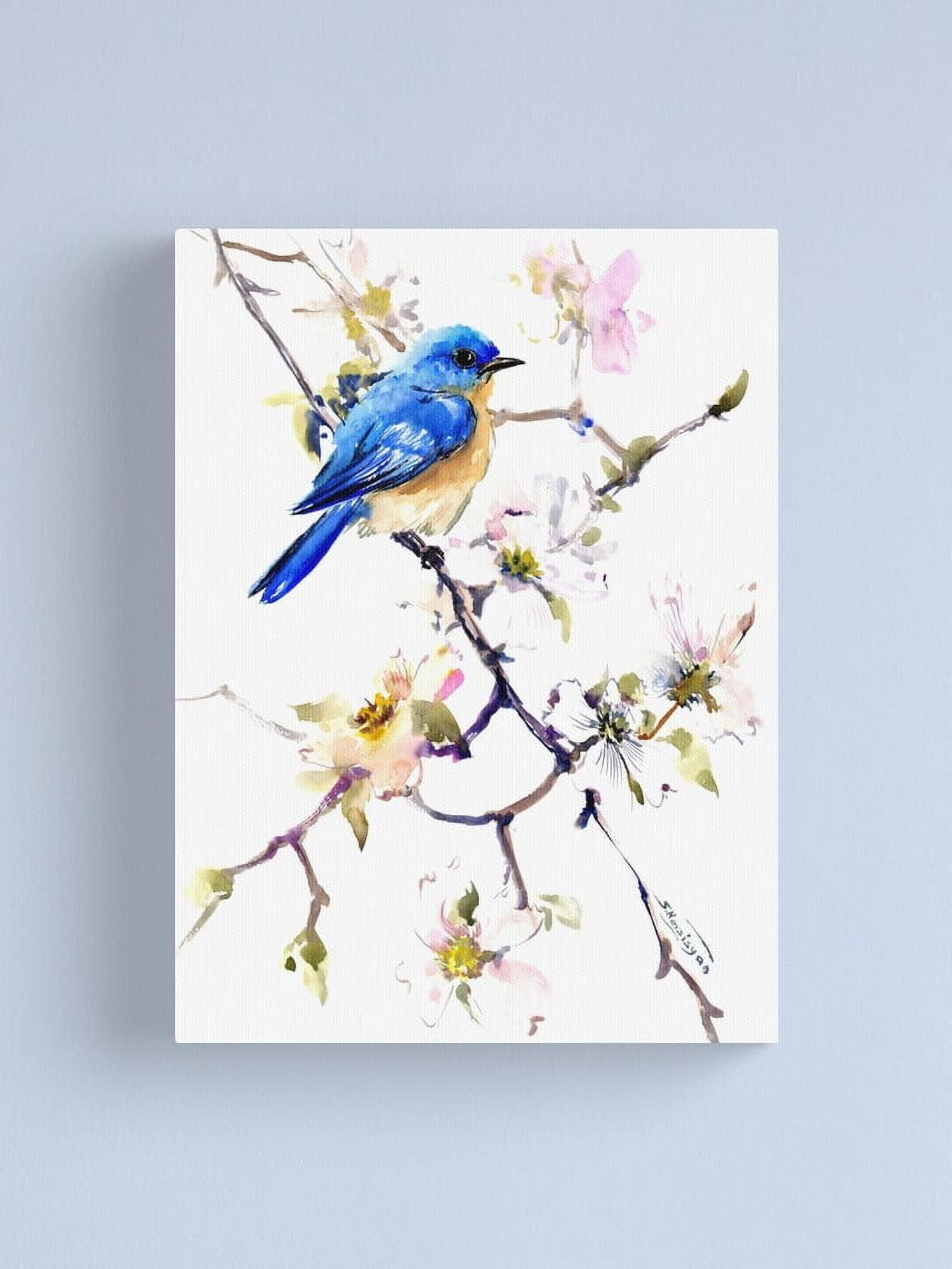 Aaroca new Bluebird and Dogwood Canvas Print Canvas Art Print Posters Unframed Room Wall Decor ...