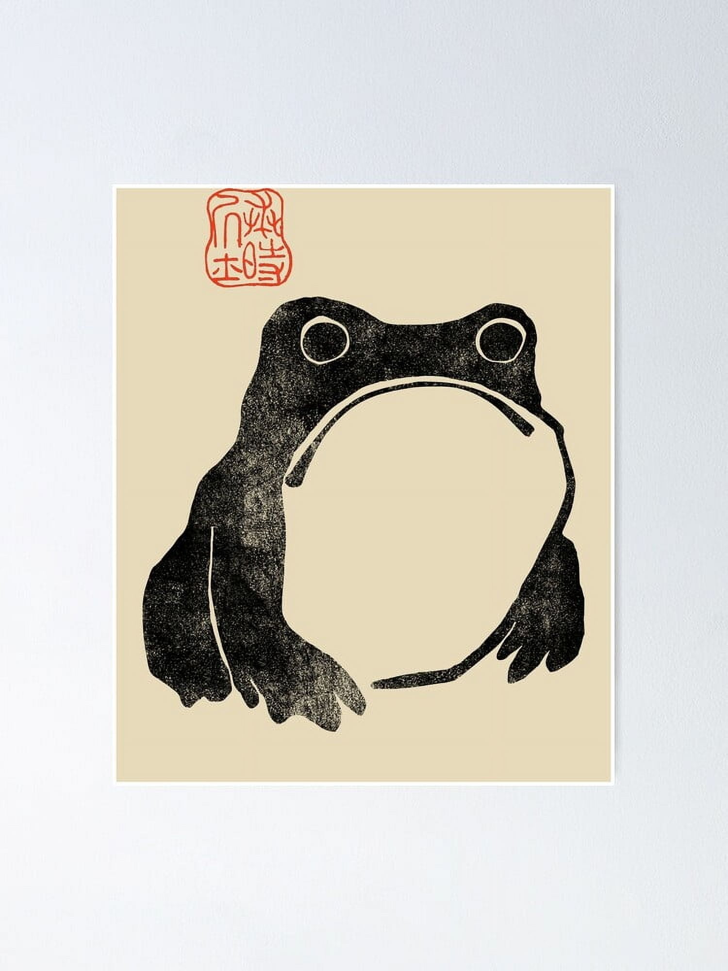 Aaroca new Canvas Poster grumpy frog japanese Unframed Poster Classic ...