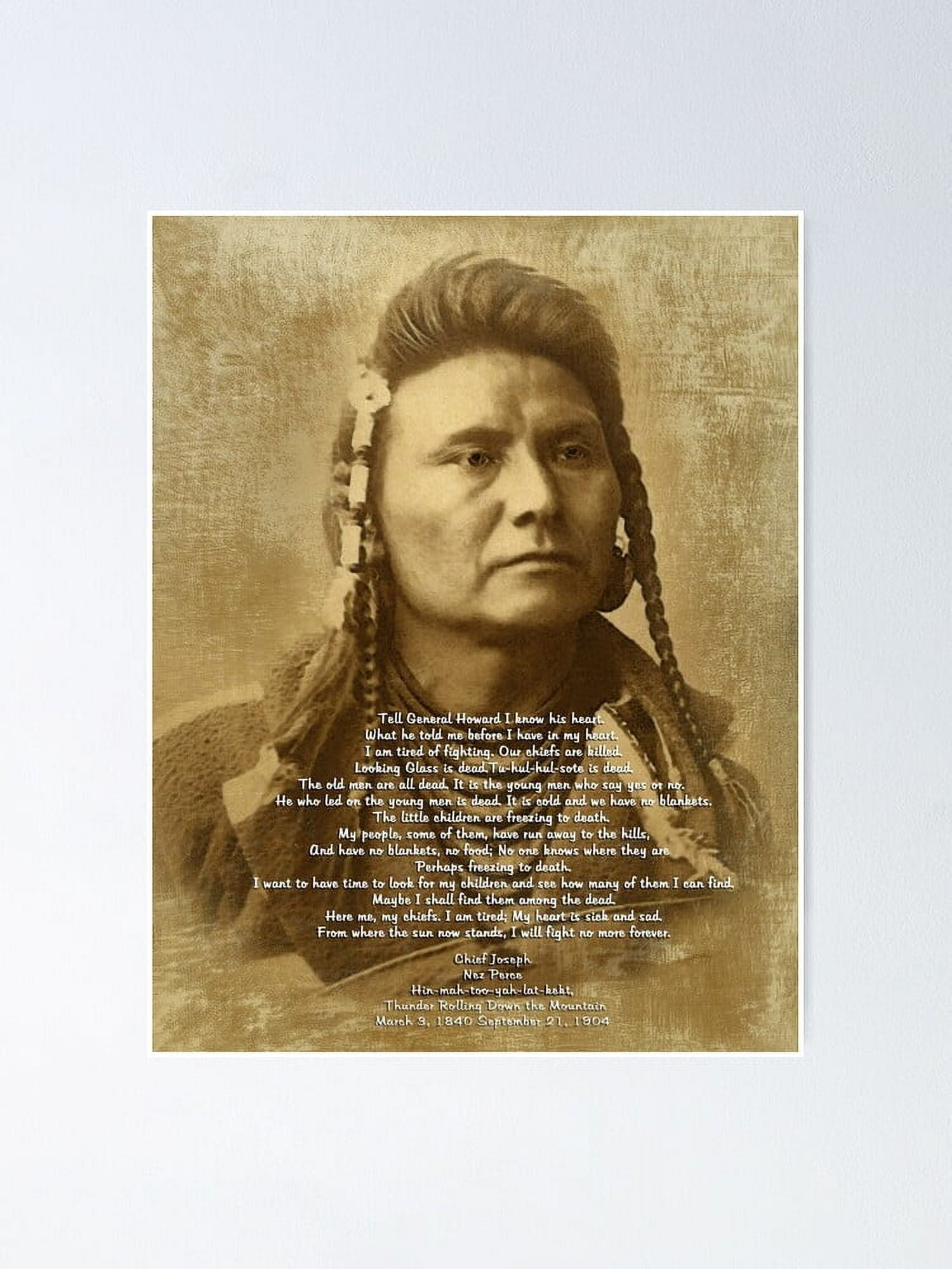Aaroca new Chief Joseph of the Nez Perce Unframed Poster Classic ...