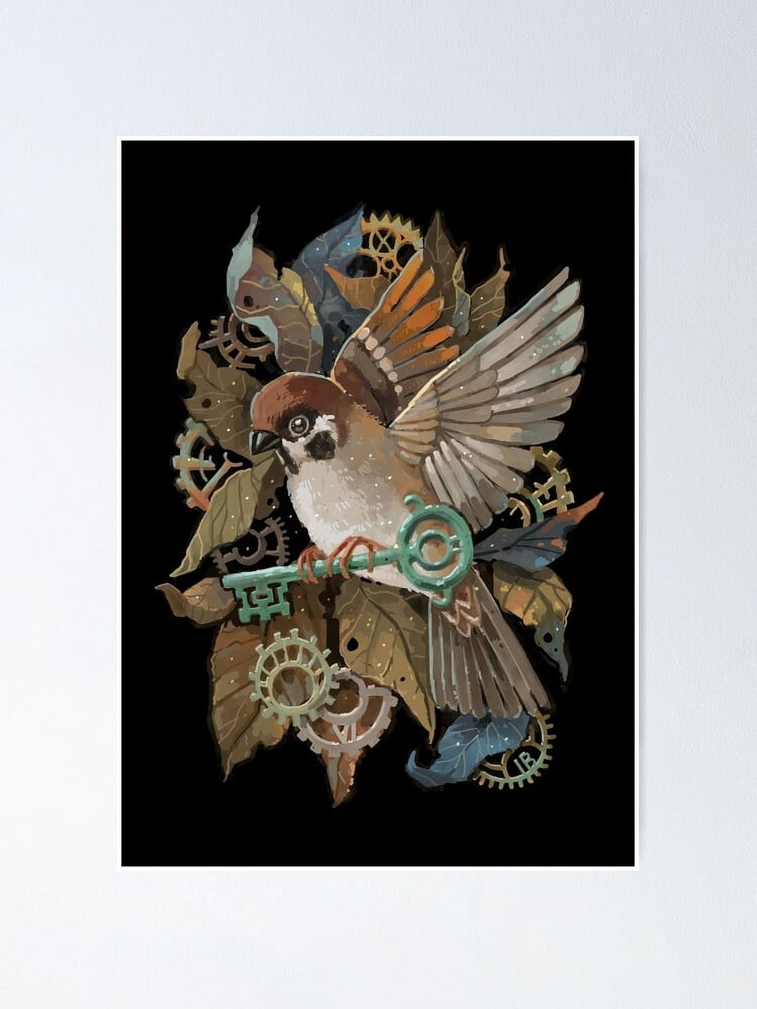 Aaroca new Clockwork Sparrow Unframed Classic Decoration for Office ...