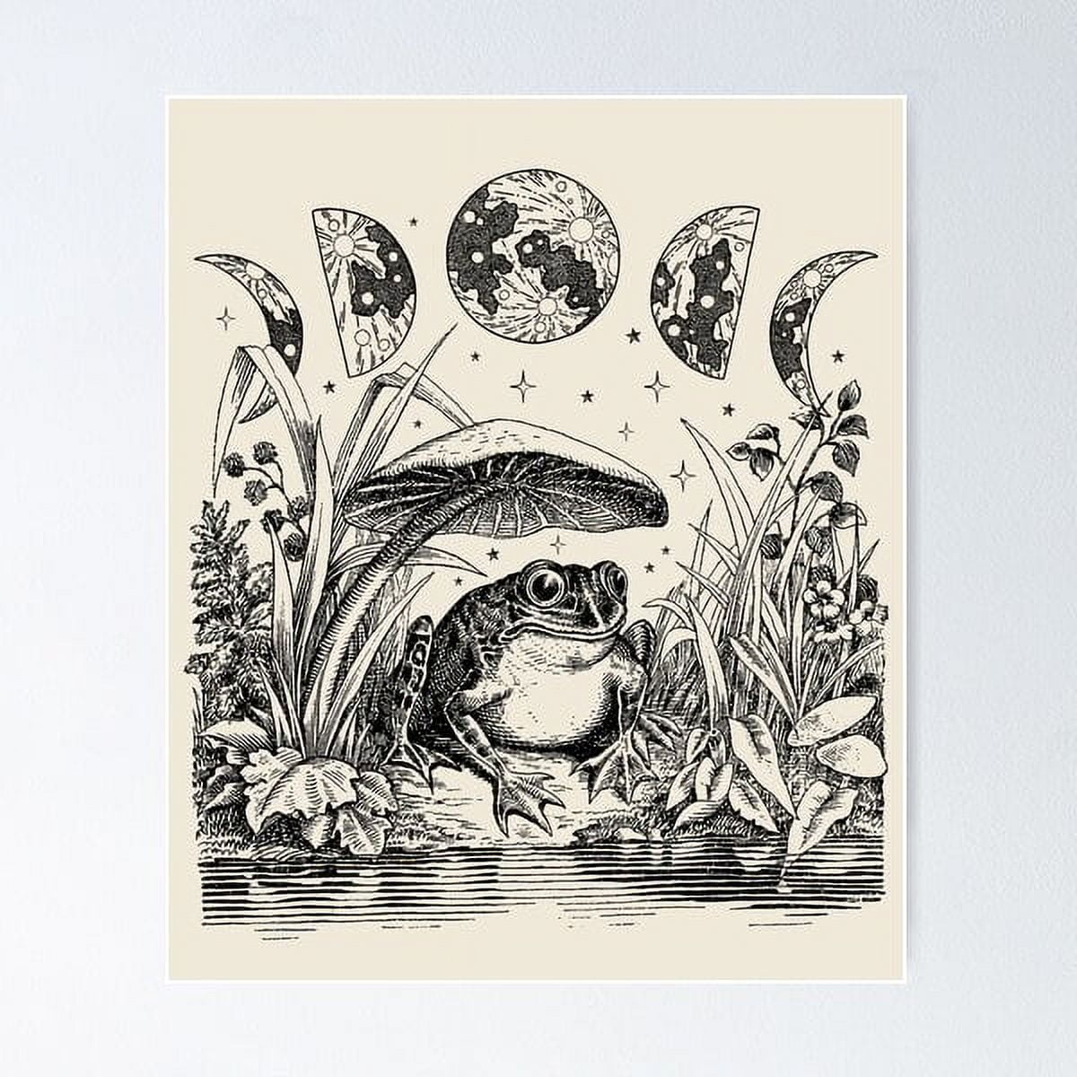 Aaroca new Cottagecore Aesthetic Frog, Mushroom Moon Witchcraft ...