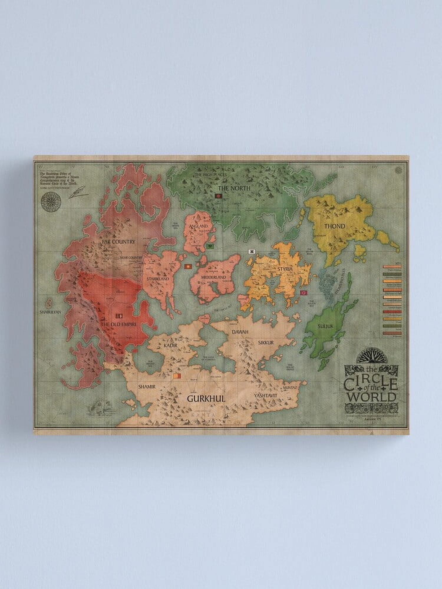 Aaroca new First Law: The Circle of The World full map Canvas Print ...