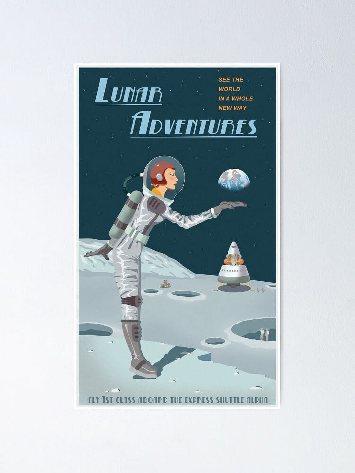 Aaroca new Moon Travel Poster Unframed Classic Decoration for Office ...