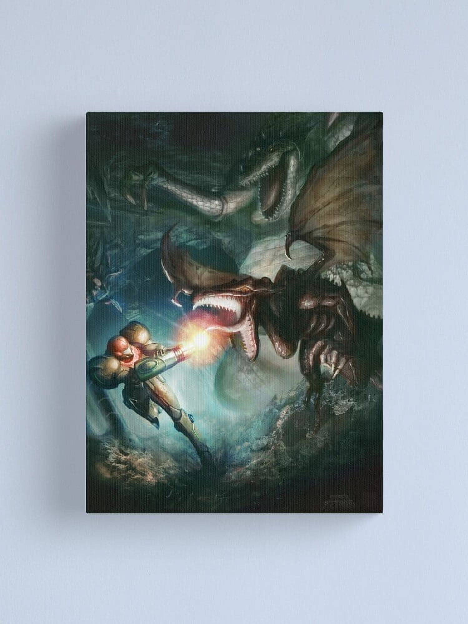 Aaroca new Samus Aran VS. Ridley - The Final Encounter Canvas Print ...