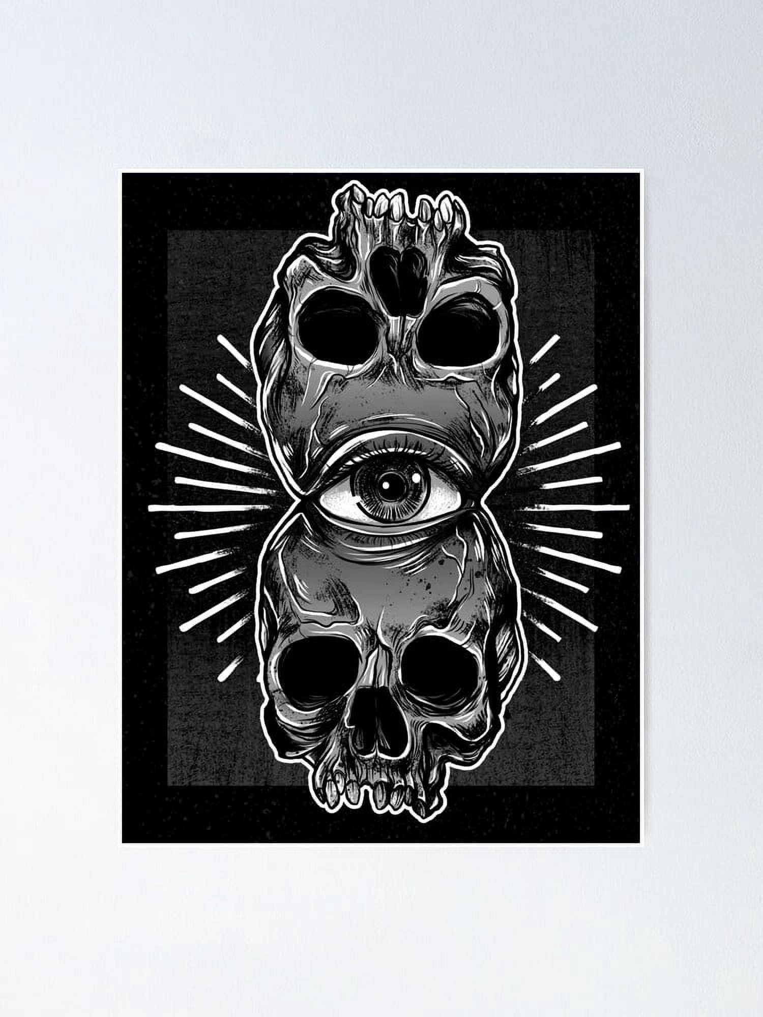 Aaroca new Skull Eye Monochrome Unframed Poster Classic Decoration for ...
