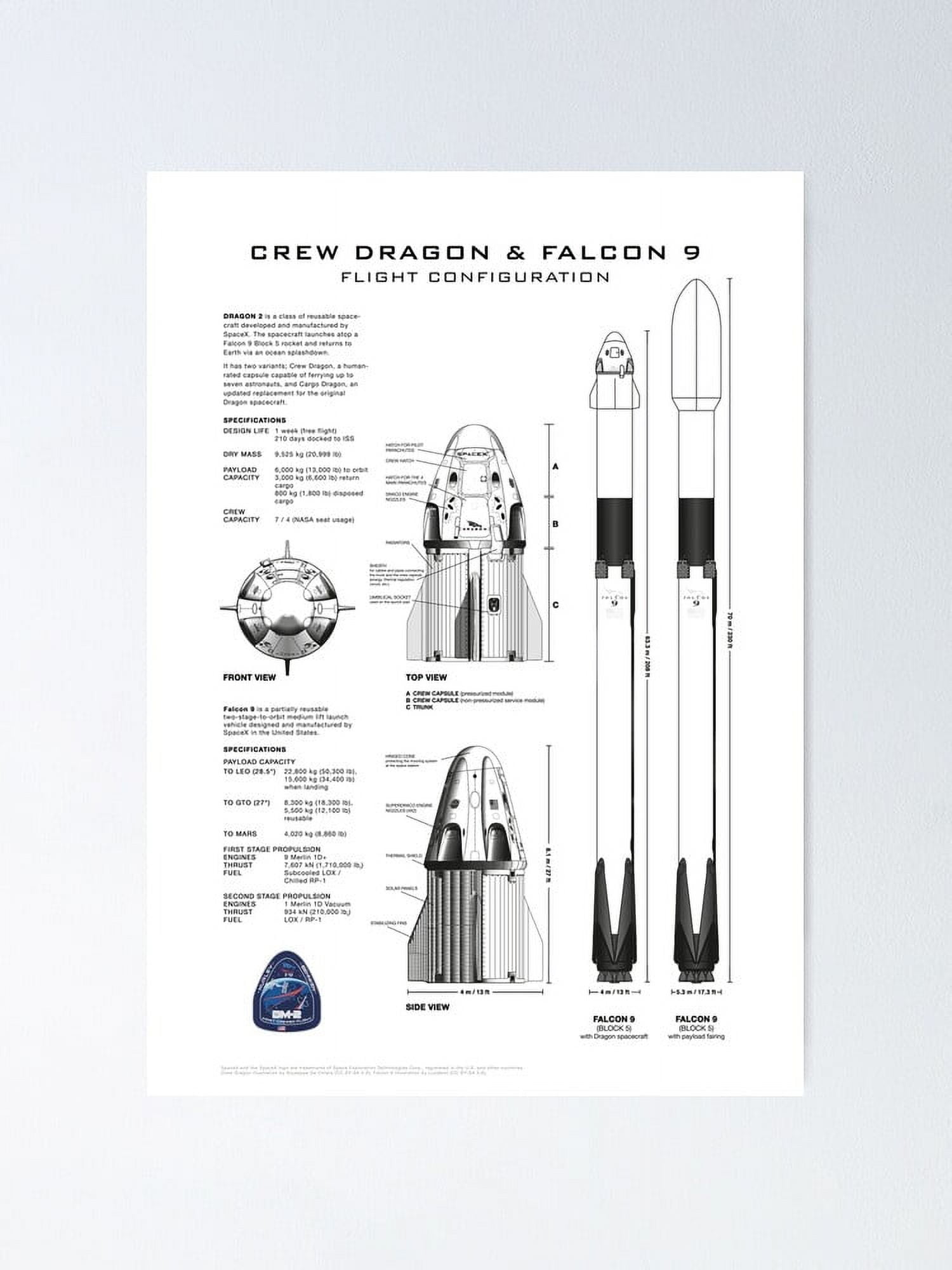 Aaroca new SpaceX Crew Dragon Spacecraft & Falcon 9 Rocket Blueprint in ... Aaroca new SpaceX Crew Dragon Spacecraft & Falcon 9 Rocket Blueprint in ...