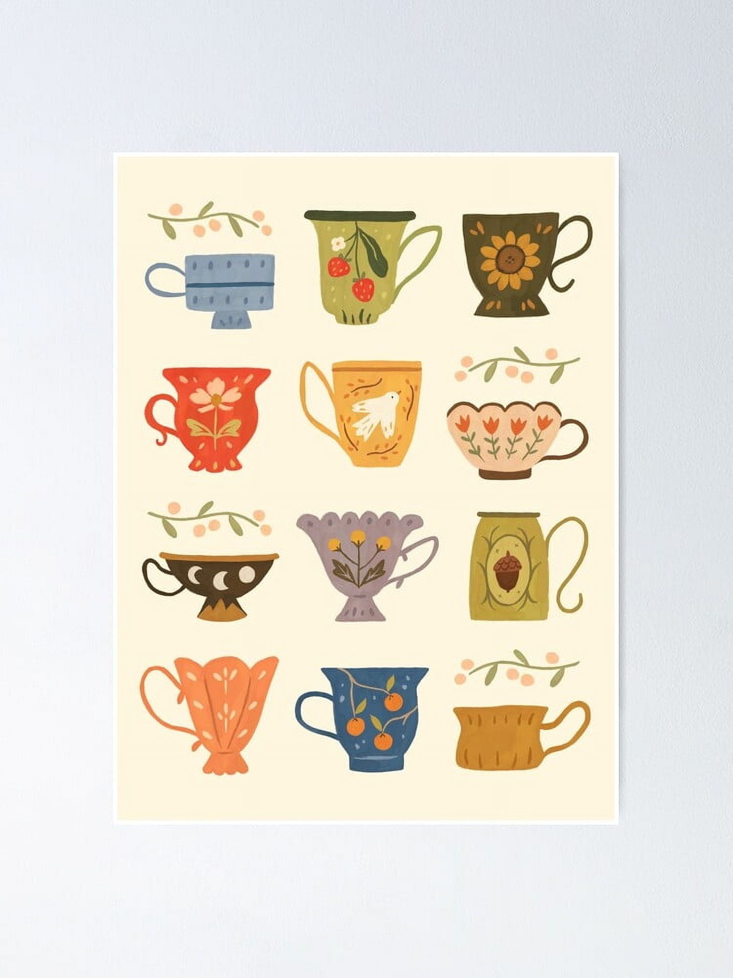 Aaroca new Teacup Collection Unframed Poster Classic Decoration for ...