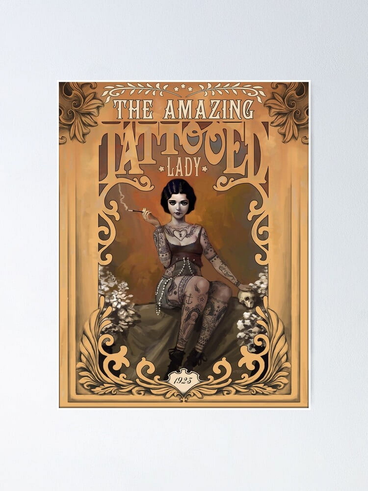 Aaroca new The Amazing Tattooed Lady Vintage Circus Poster Unframed ...