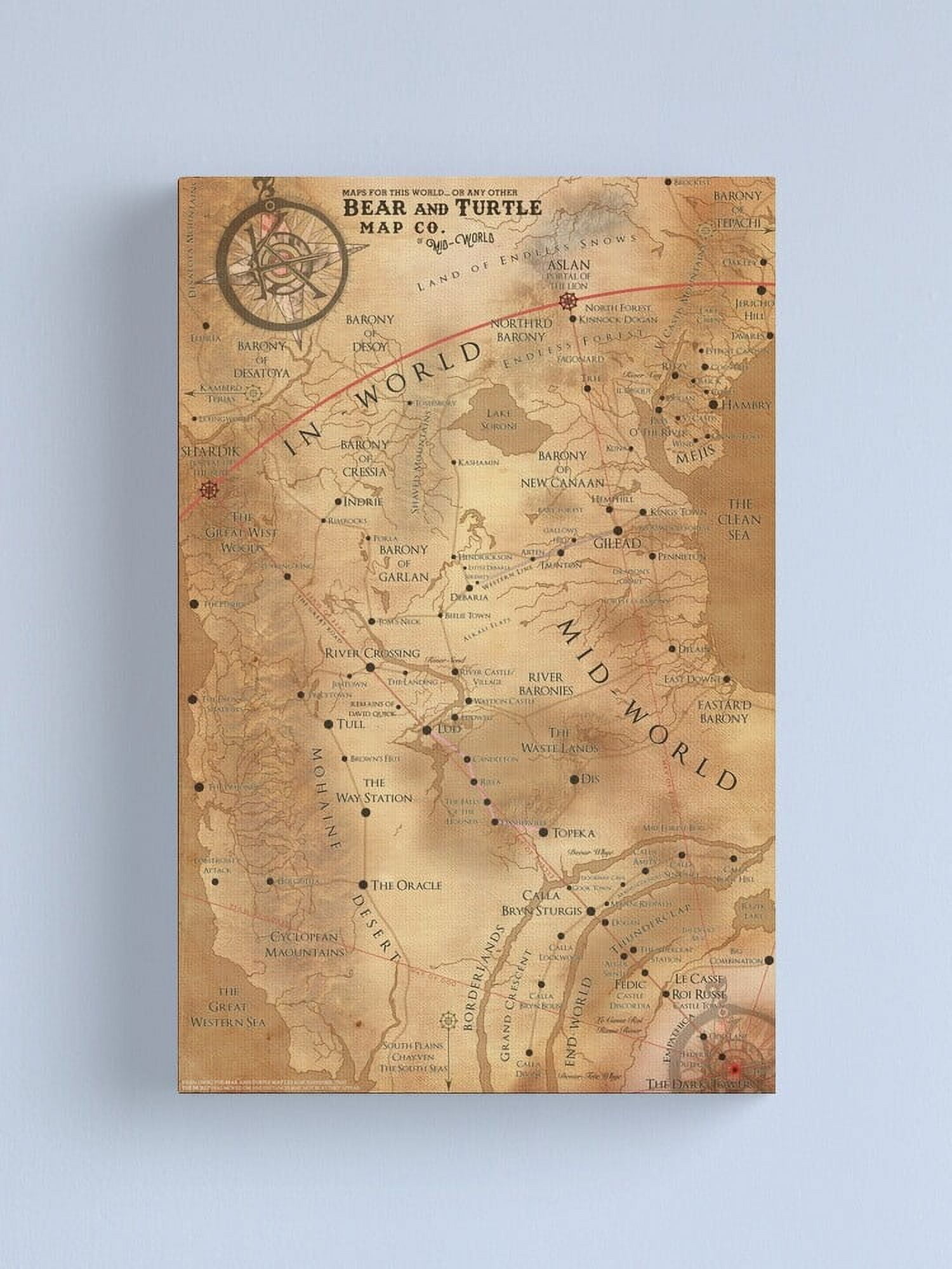 Aaroca new The Dark Tower - Mid-World Map Canvas Print Canvas Posters ...