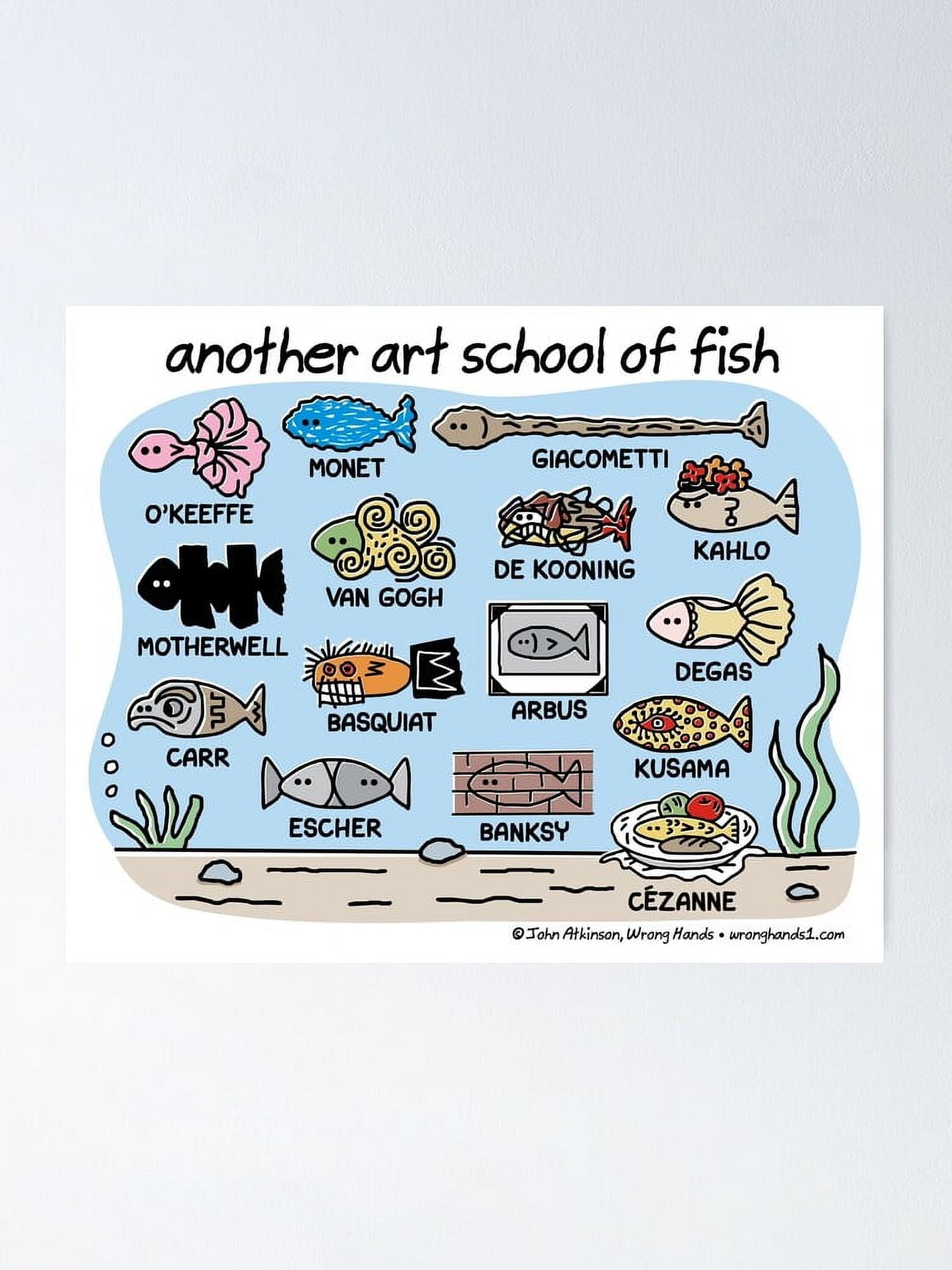 Aaroca new another art school of fish Unframed Canvas Unique Wall Decor ...