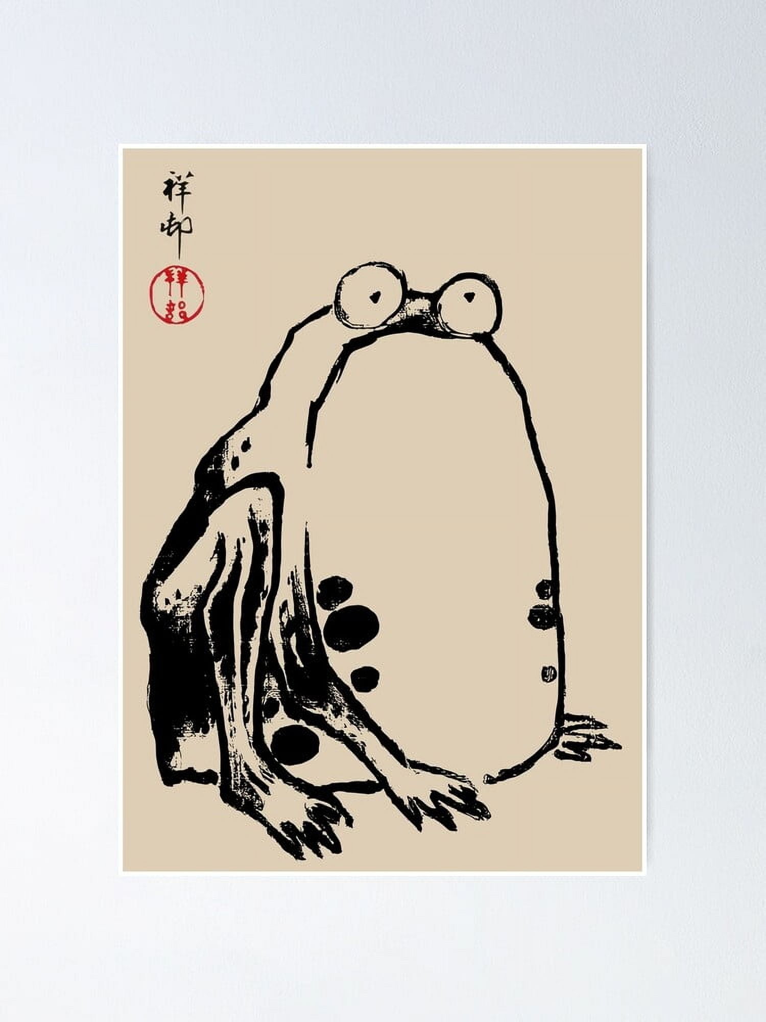 Aaroca new grumpy frog Japanese Matsumoto Hoji Unframed Canvas Unique ...