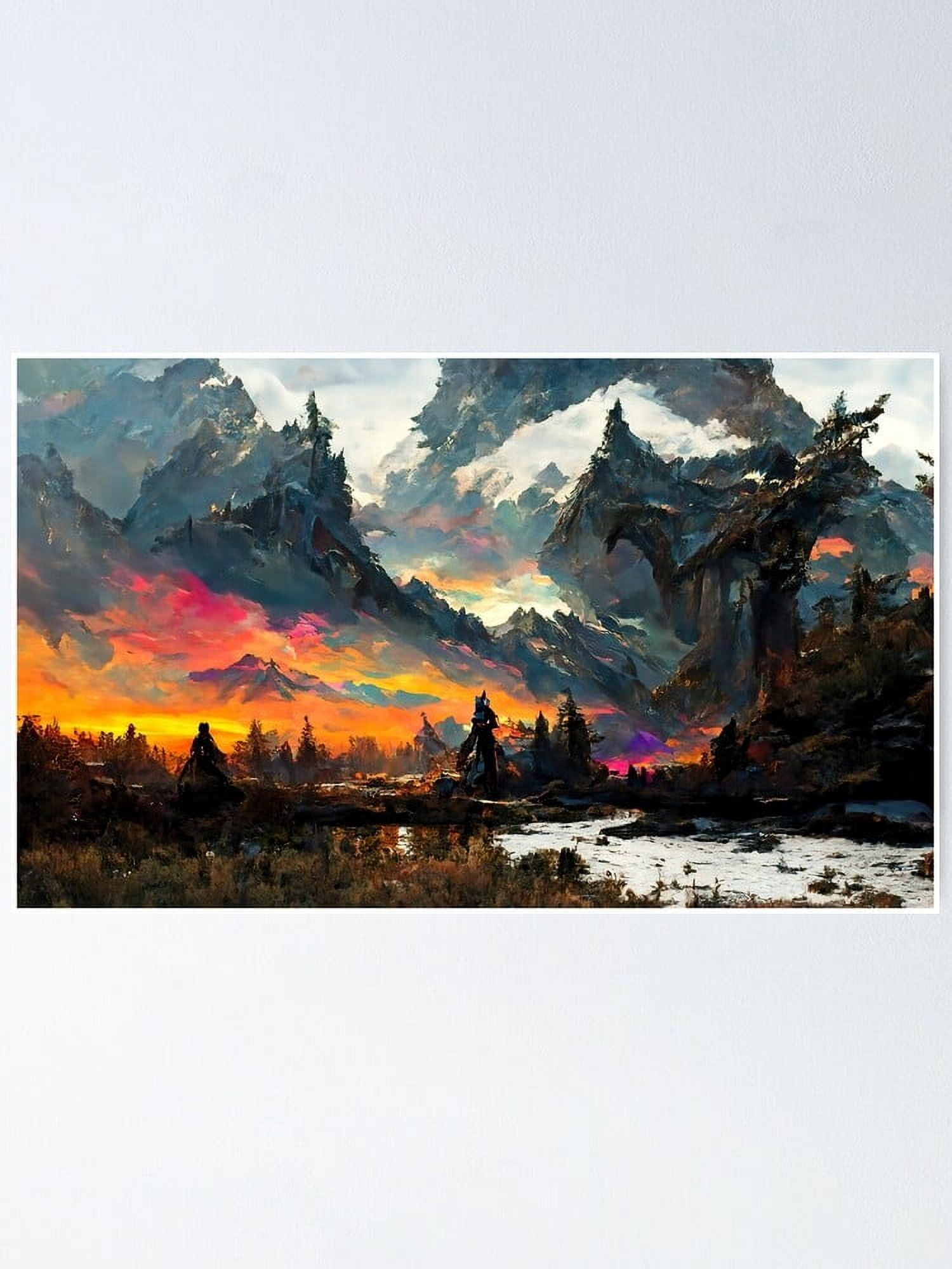 Aaroca skyrim landscape Unframed Canvas Unique Wall Decor for Modern ...