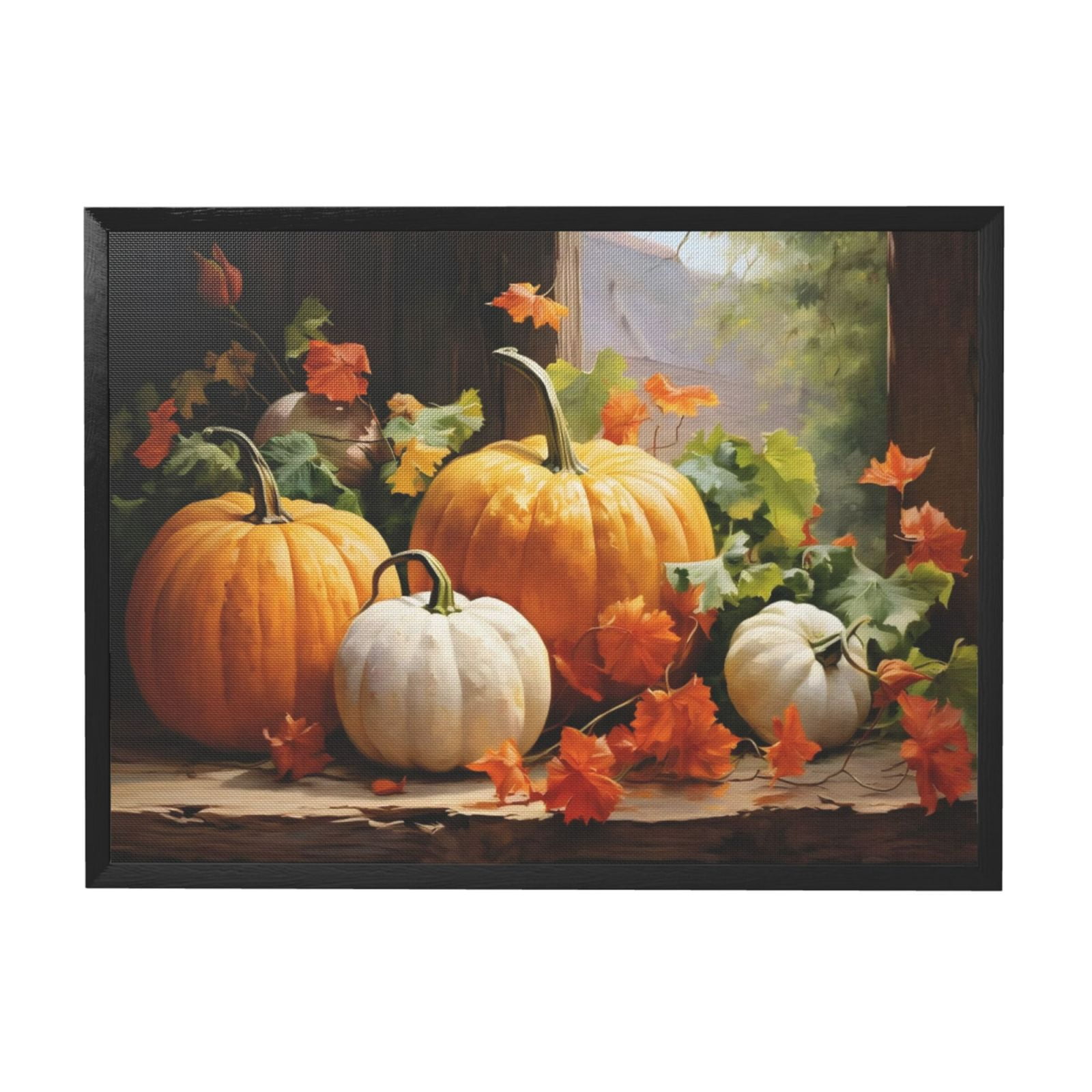 Aarocafa Black Plastic Frame Autumn Pumpkin Wall Art-Bold Contrast ...