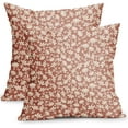 Aarocafa – Coral Brown Ditsy Floral Pillow Cover Set (2-Pack) – Short ...