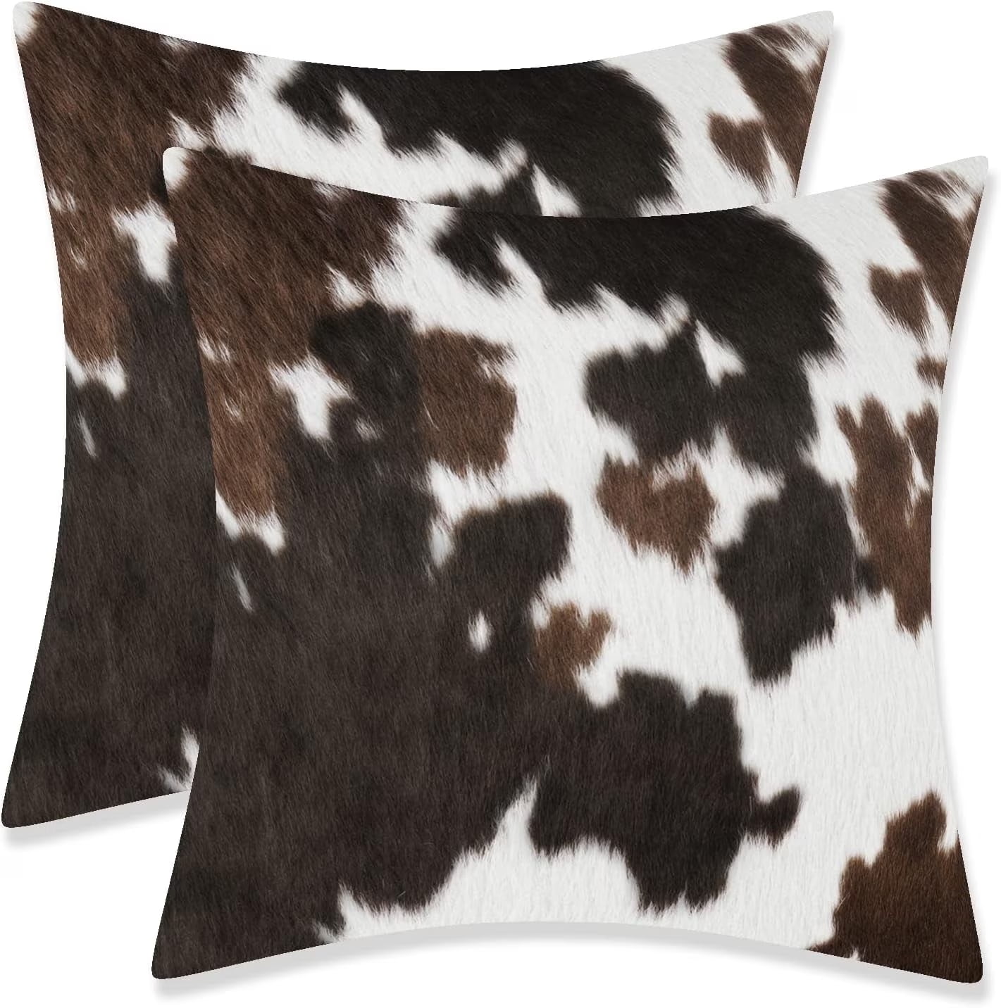 Aarocafa -Cow Print Pillow Covers Set of 2 – Faux Linen, Rustic ...