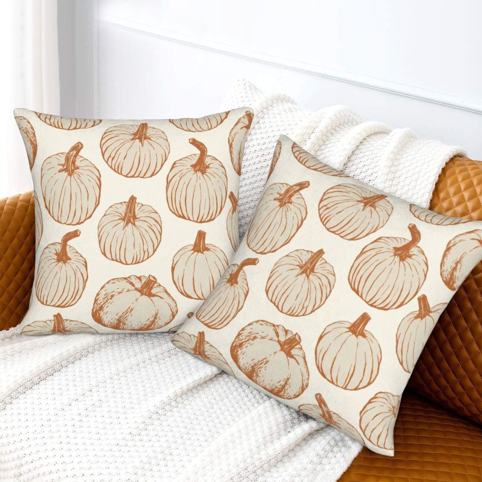 Aarocafa – Fall Pumpkin Pillow Covers Set – Short Plush, Rustic ...
