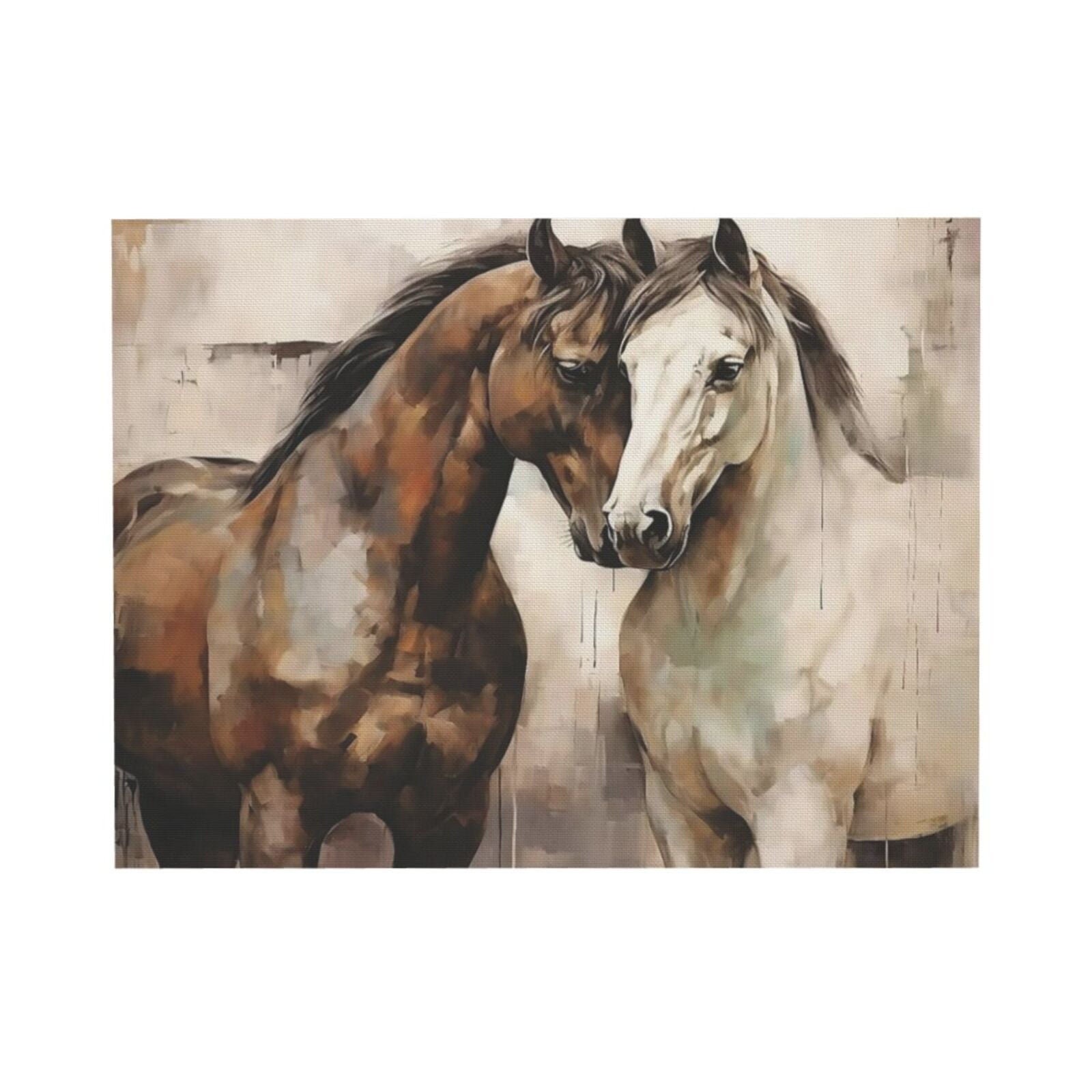 Aarocafa – Horse-Themed Unframed Canvas Poster Wall Decor – Rustic ...