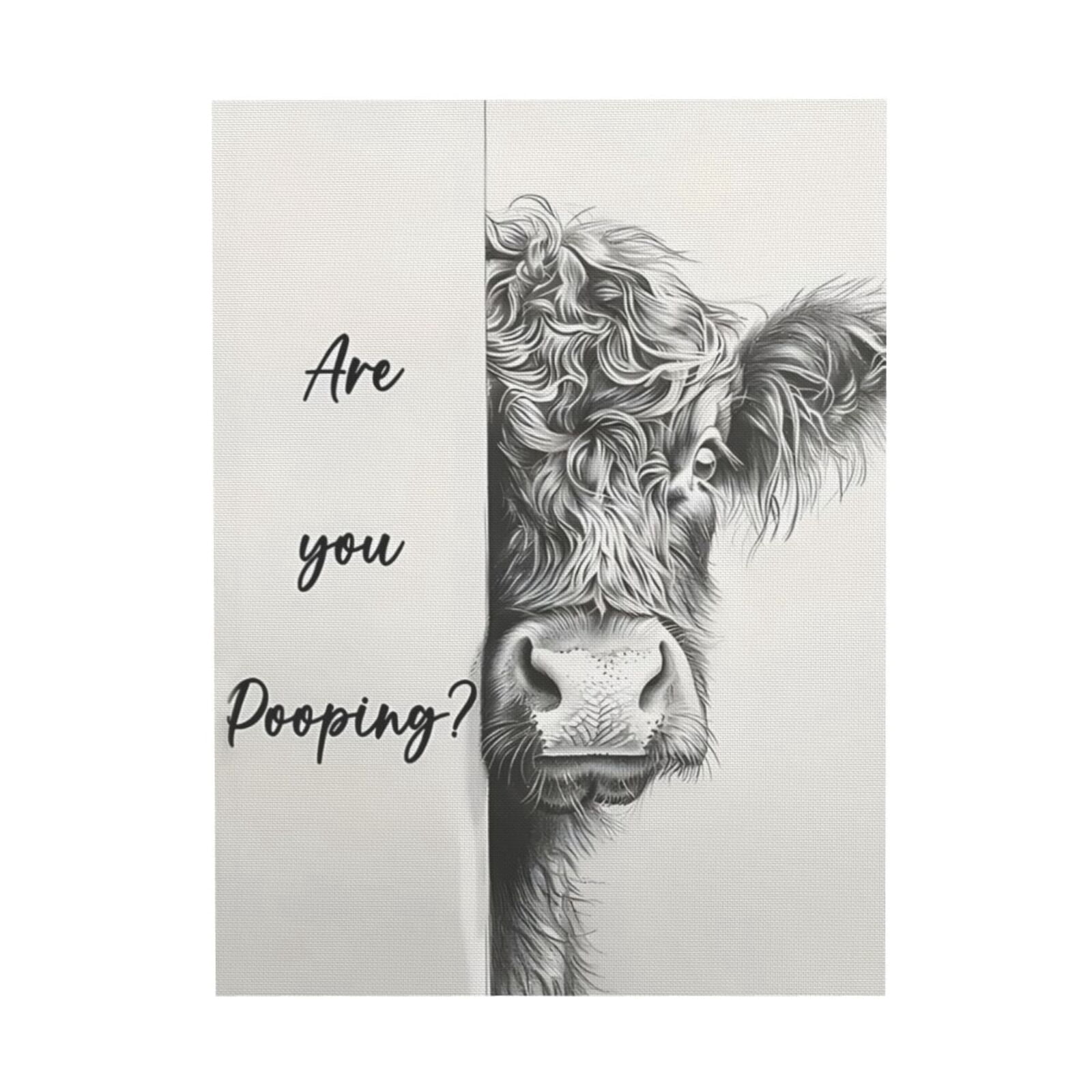 Aarocafa – Humorous Highland Cow "Are You Pooping?" No Framed Canvas ...
