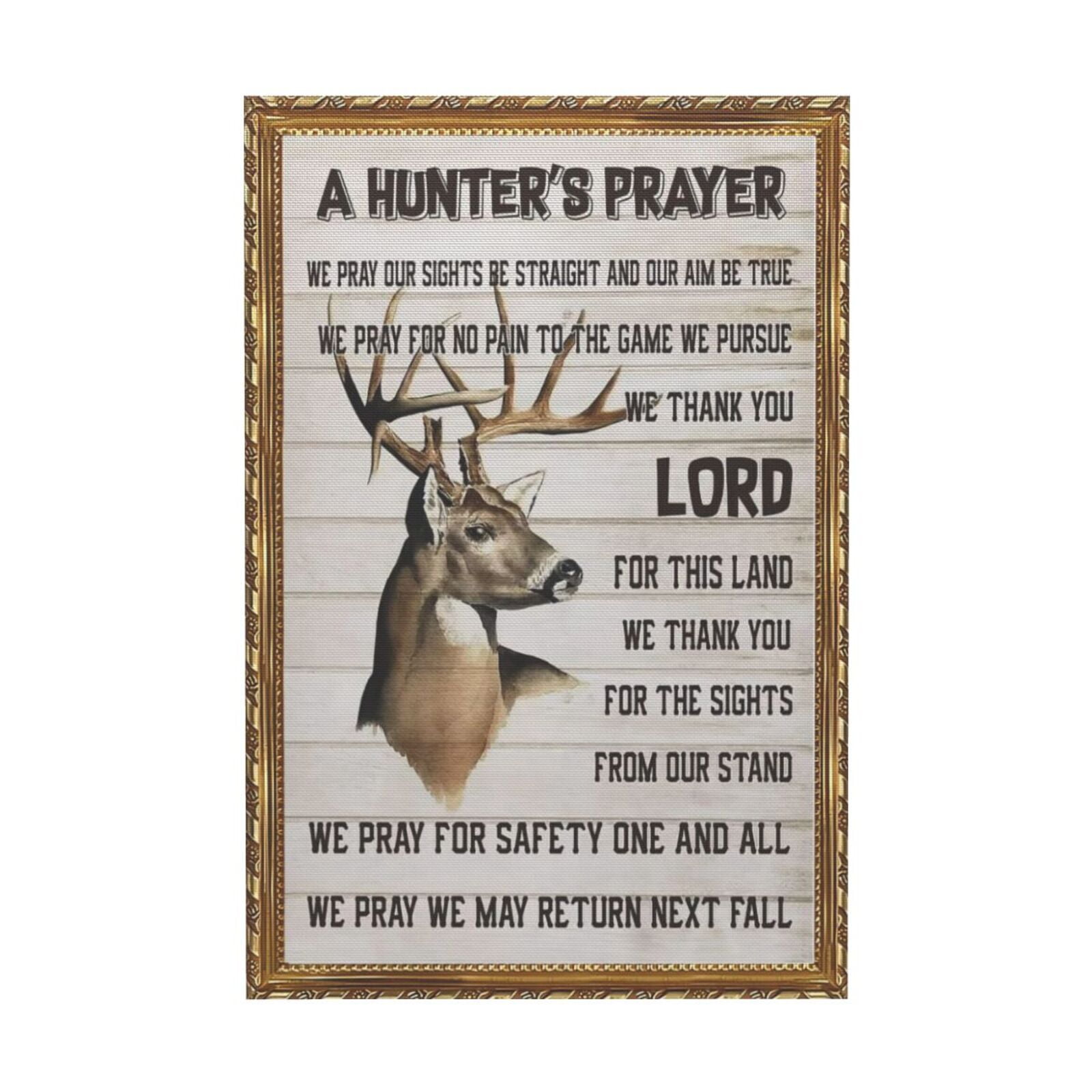 Aarocafa – A Hunter’s Prayer Deer Wall Art (Gold Plastic Frame ...