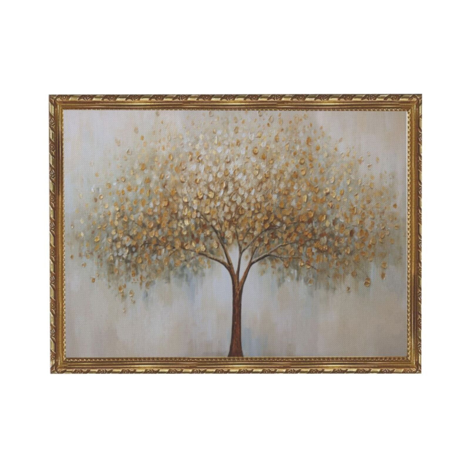 Aarocafa – Ornate Gold Plastic Frame Golden Tree Canvas – Luxury Glam ...