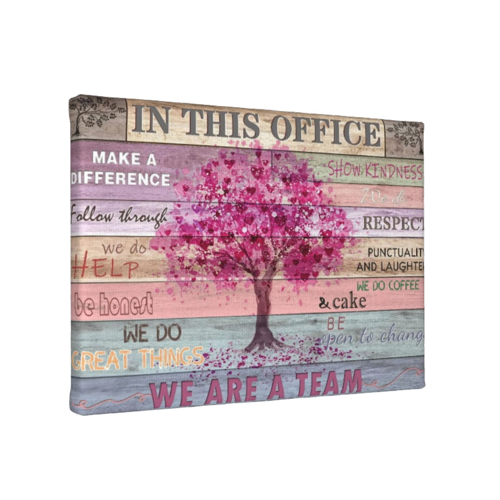 Aarocafa-Pink Office Heart Tree Wall Art (Wood Inner Frame) |Women ...
