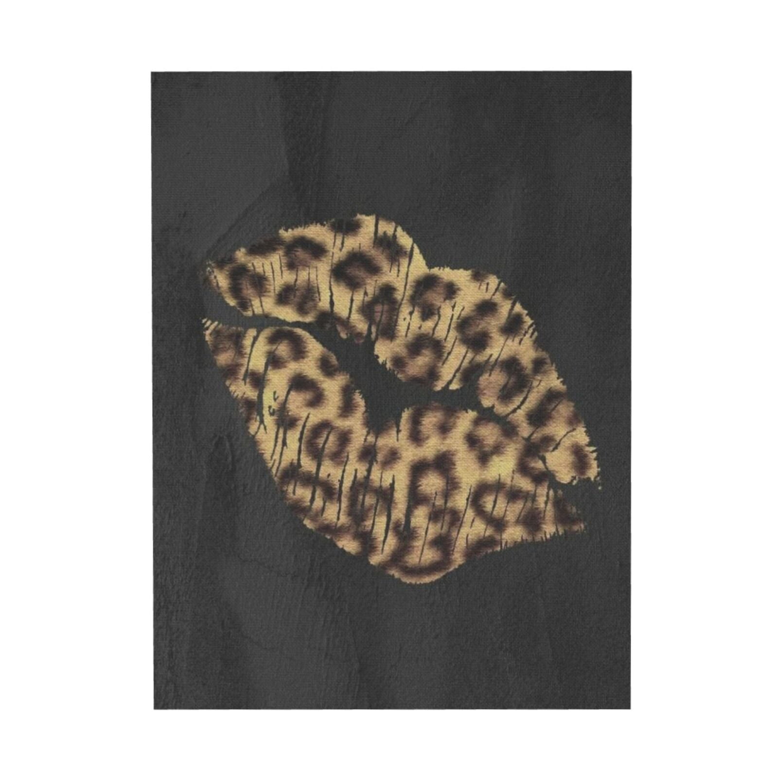 Aarocafa – Unframed Leopard Print Lip Canvas Art – Casual Edgy Fashion ...