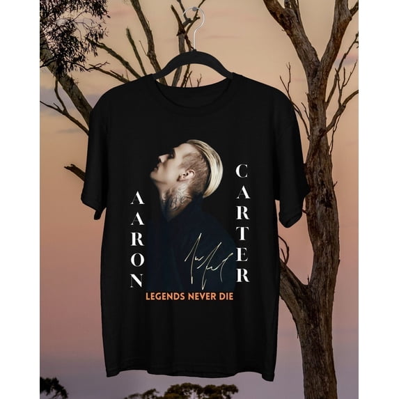 Aaron Carter Signed Heavy Cotton All Size Unisex Black Tee Shirt AA167 ...