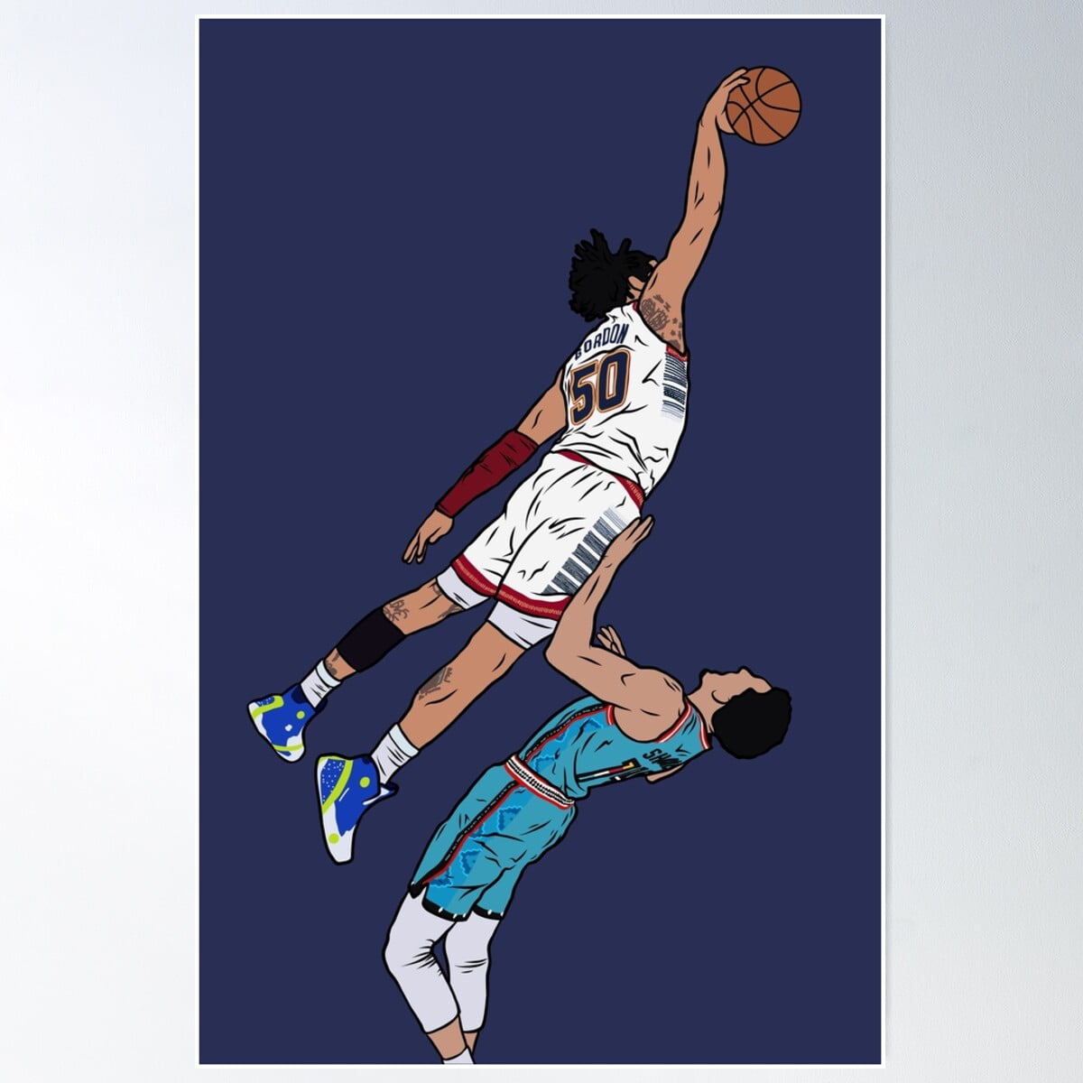 Aaron Gordon Dunks On Landry Shamet Poster Wall Art, Modern Wall Decor ...