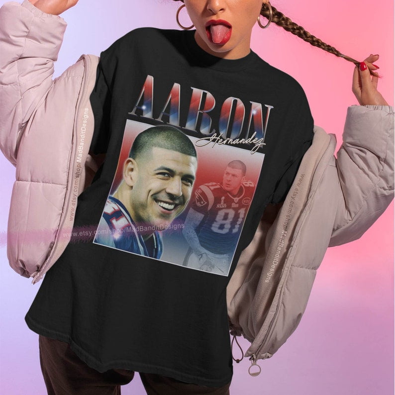Aaron Hernandez shirt vintage retro design t-shirt 70s 80s 90s rocker ...