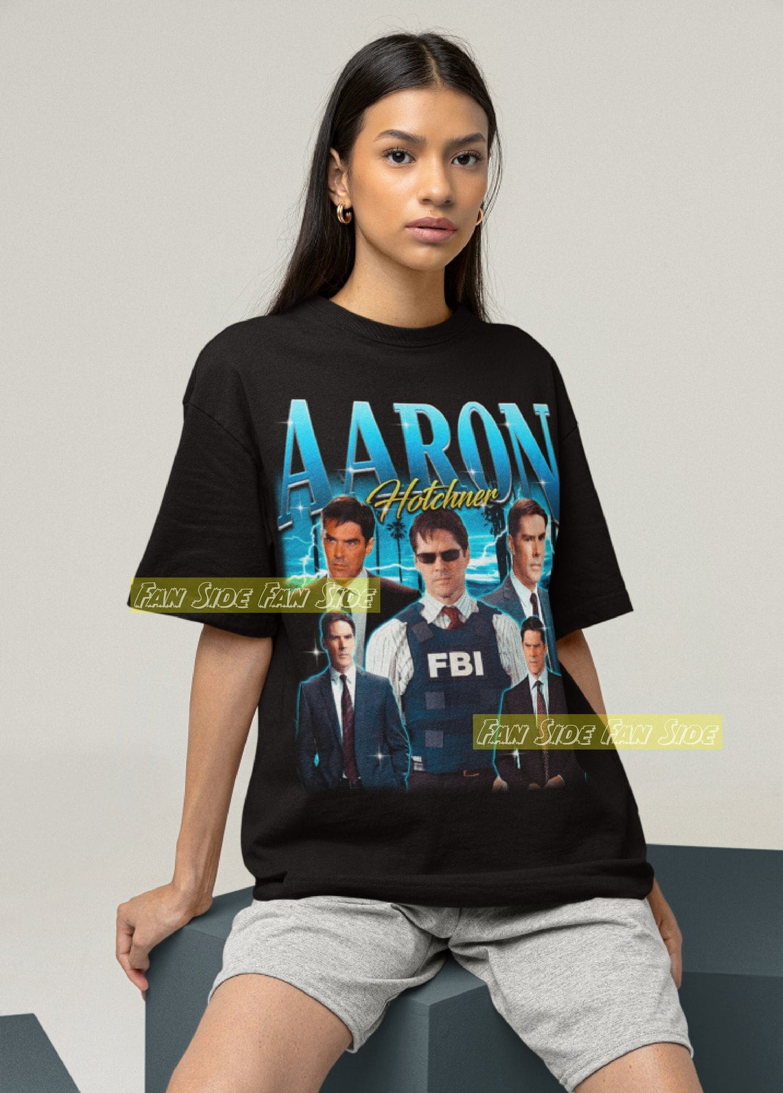 Aaron Hotchner Tshirt, Thomas Gibson Shirt,Military Green color,size ...