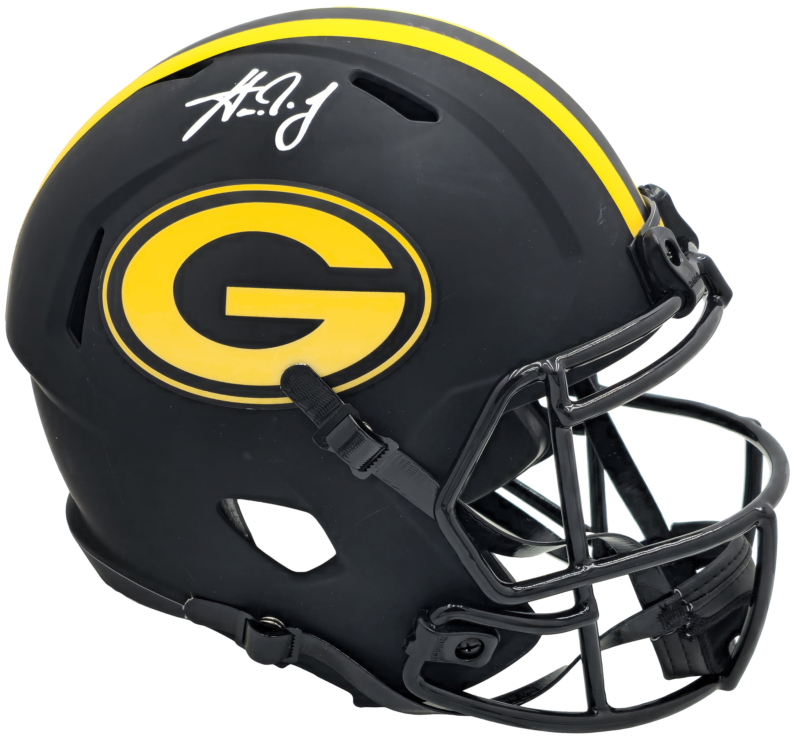 Aaron Jones Autographed Green Bay Packers Eclipse Black Full Size Speed ...