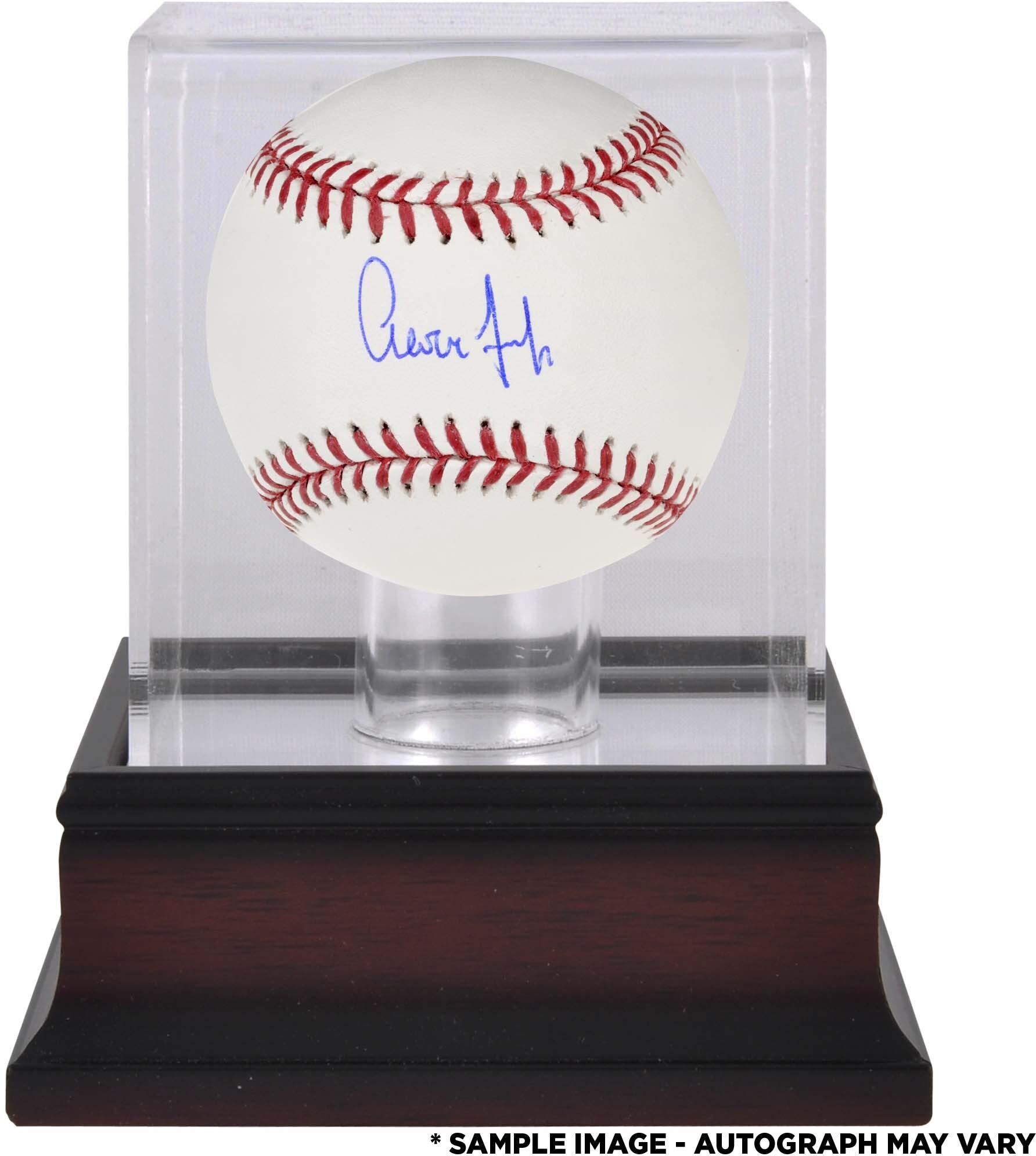 Aaron Judge New York Yankees Autographed Baseball and Mahogany Display ...