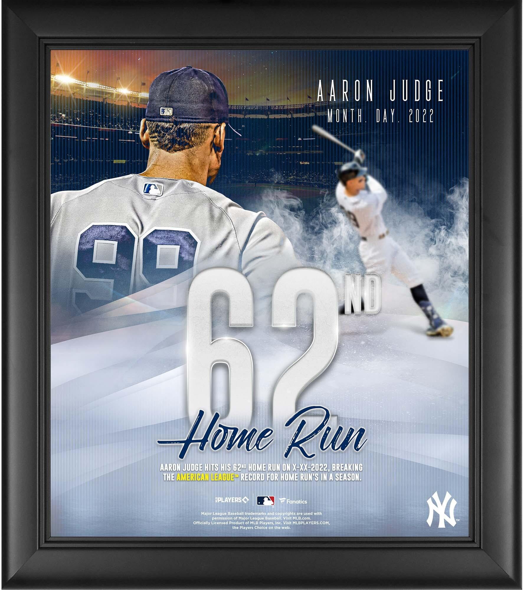 Aaron Judge New York Yankees Framed 15" x 17" 62nd Home Run Collage ...