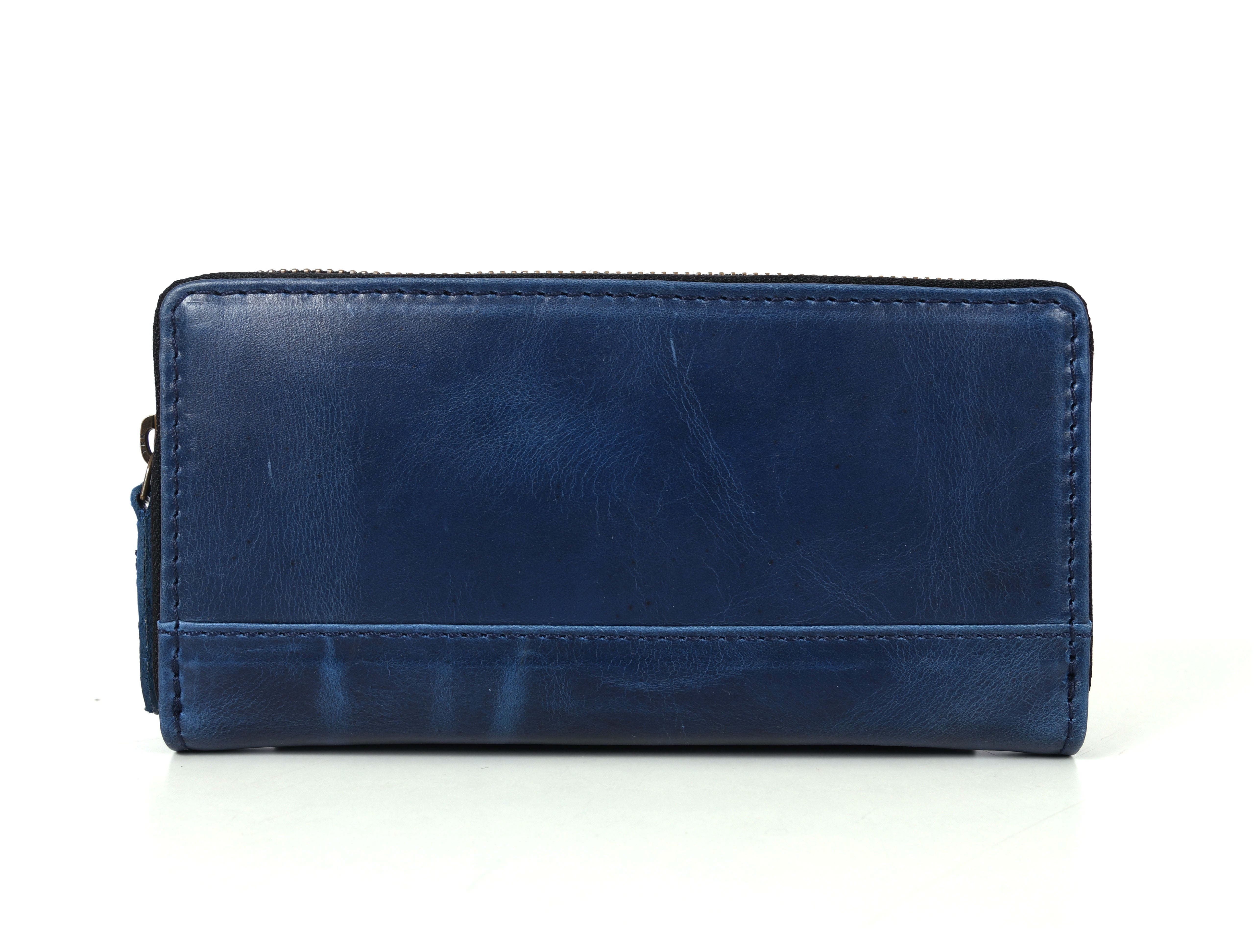 Aaron Leather Goods Genuine Leather Wallet For Women - Blue - Walmart.com