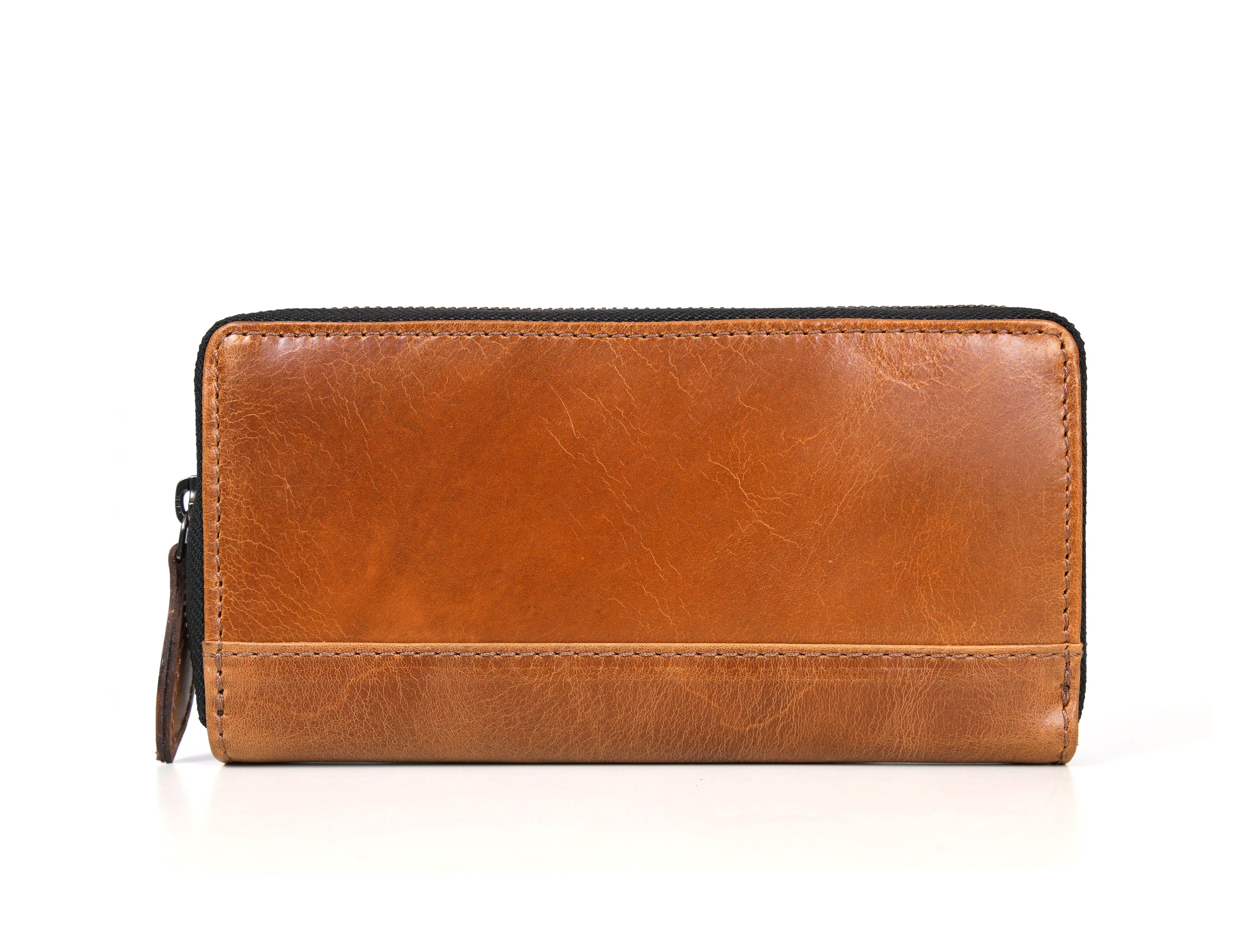 Aaron Leather Goods Genuine Leather Wallet For Women - Brooks Tan ...