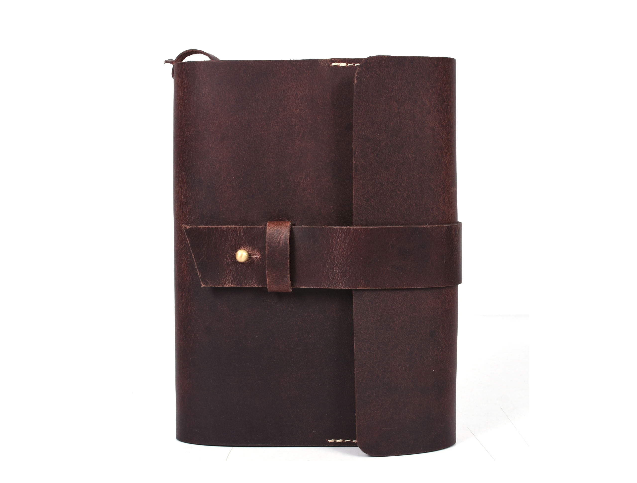 Aaron Leather Goods Traveler's Blank Leather Journal, Refillable ...