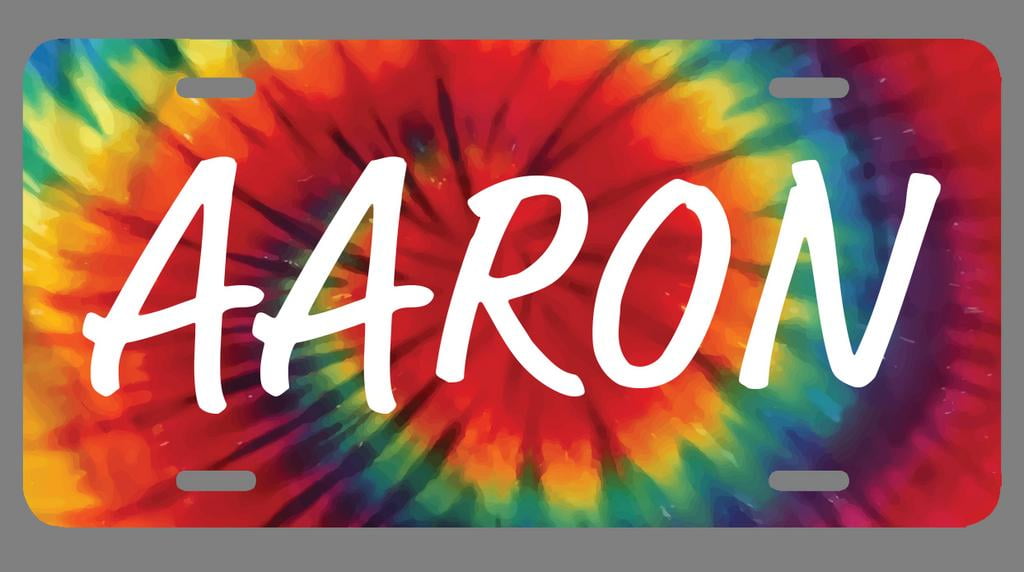 Aaron Name Tie Dye Style License Plate Tag Vanity Novelty Metal | UV ...