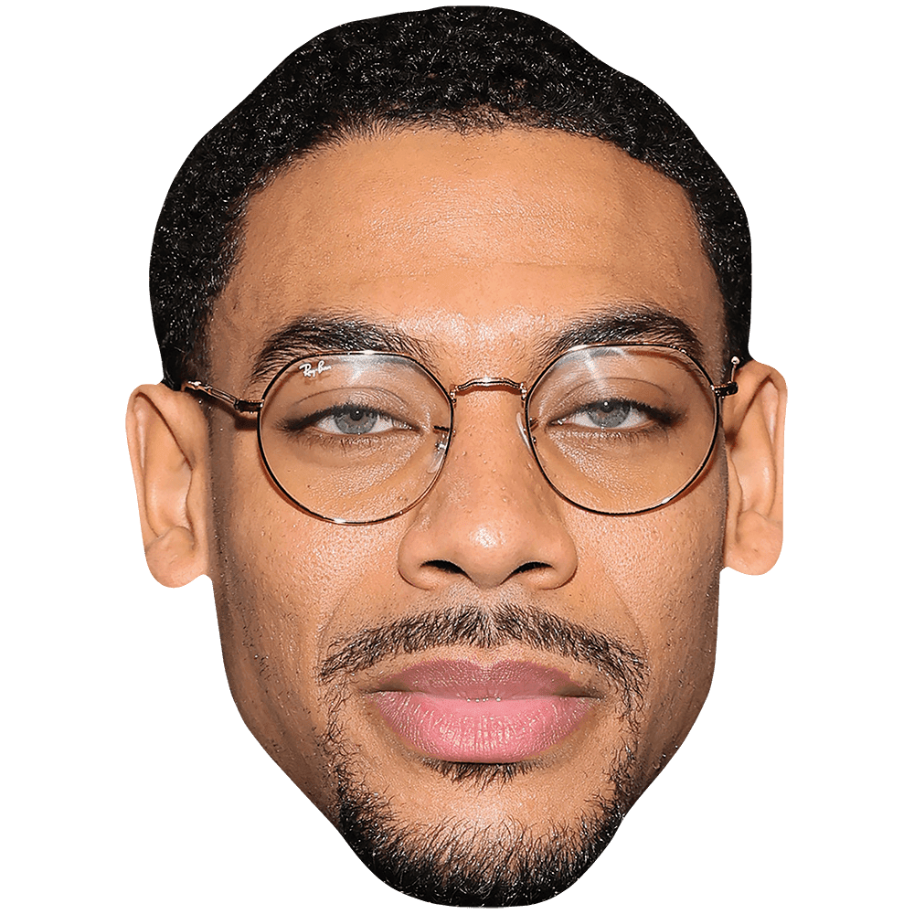 Aaron Pierre (Glasses) Celebrity Mask, Flat Card Face, Fancy Dress Mask ...