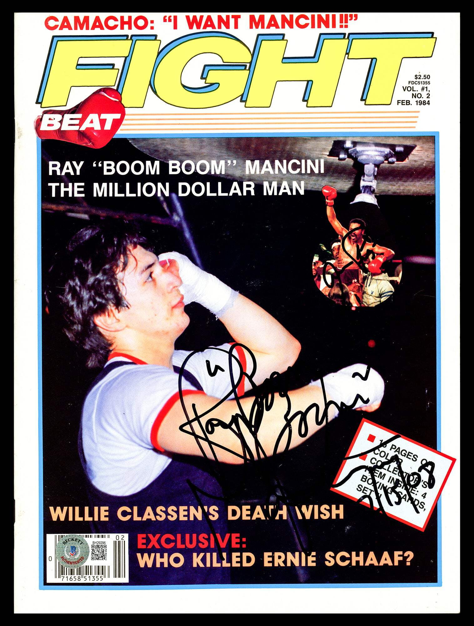Aaron Pryor Ray "Boom Boom" Mancini Autographed Fight Magazine Beckett ...