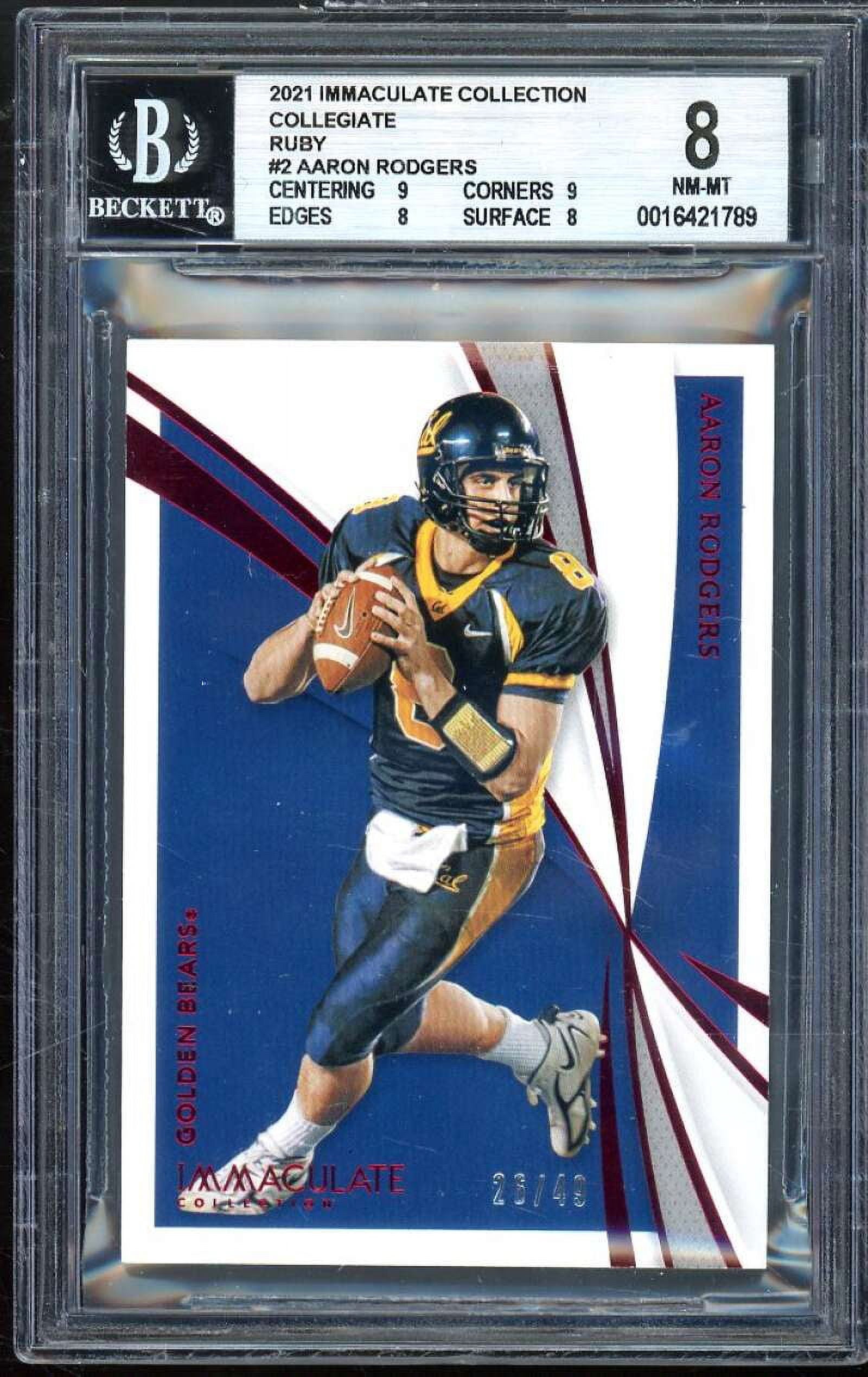 Aaron Rodgers 2021 Immaculate Collection Collegiate Ruby (pop 1) #58 ...