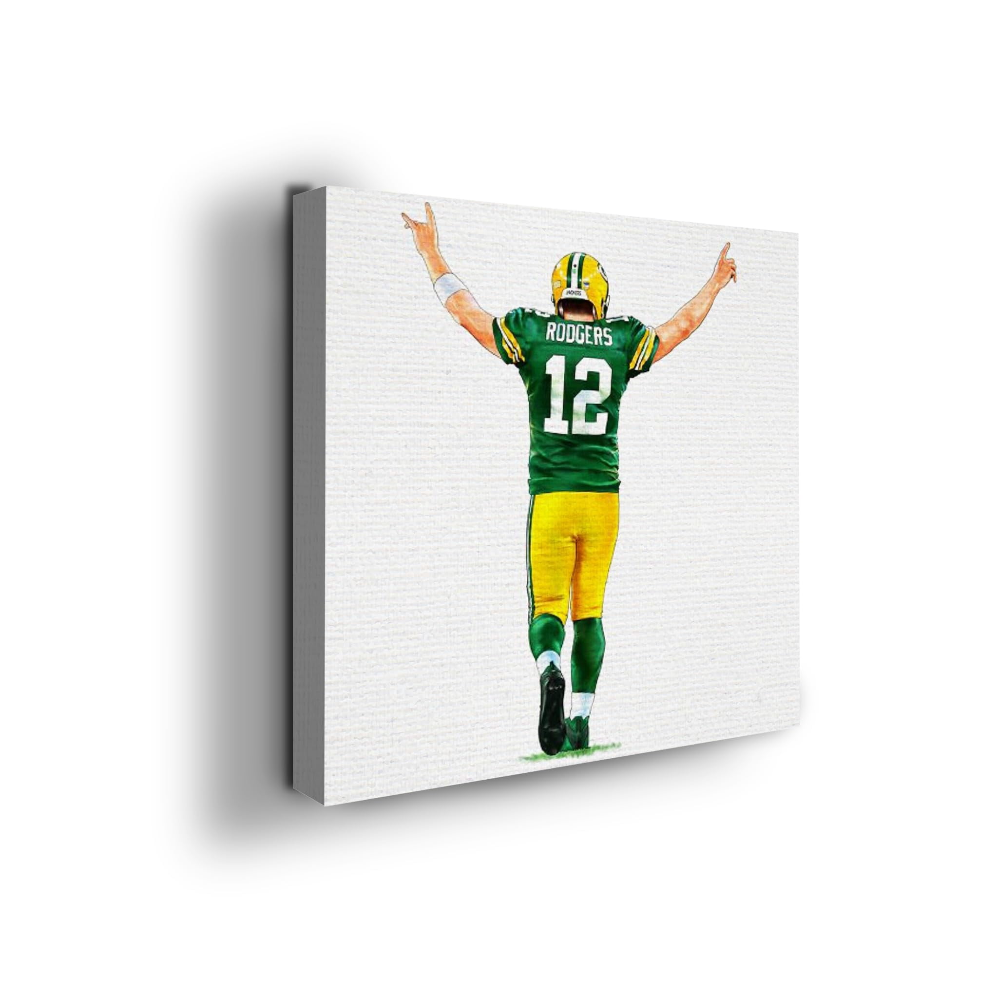 Aaron Rodgers Canvas Wall Art by Mavis Print- 14x14 inches Football ...