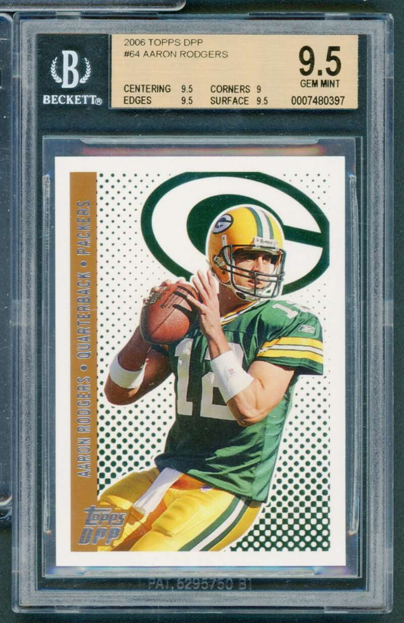 Aaron Rodgers Card 2006 Topps DPP #64 BGS 9.5 - Walmart.com