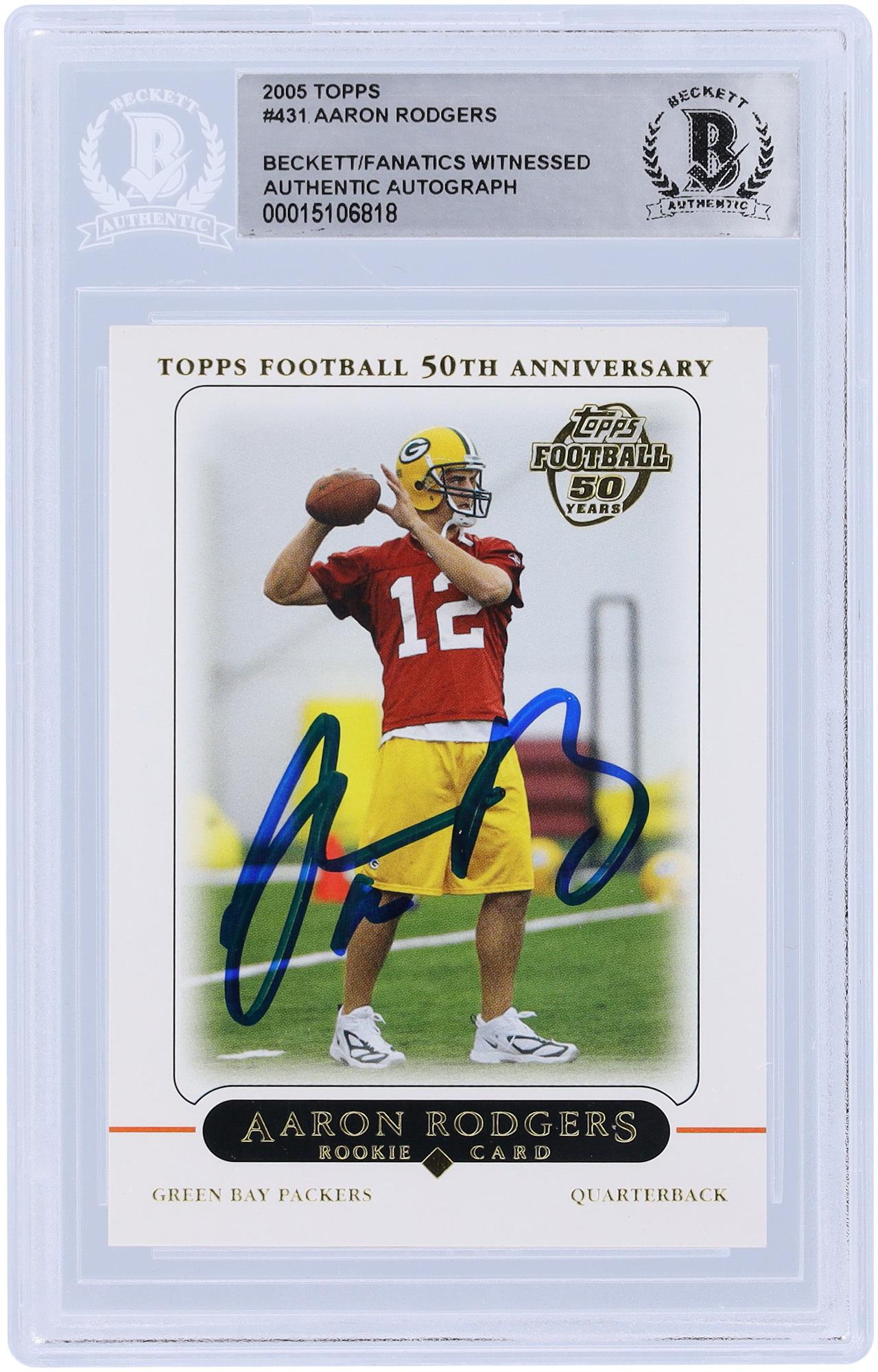 Aaron Rodgers Green Bay Packers Autographed 2005 Topps #431 Beckett ...
