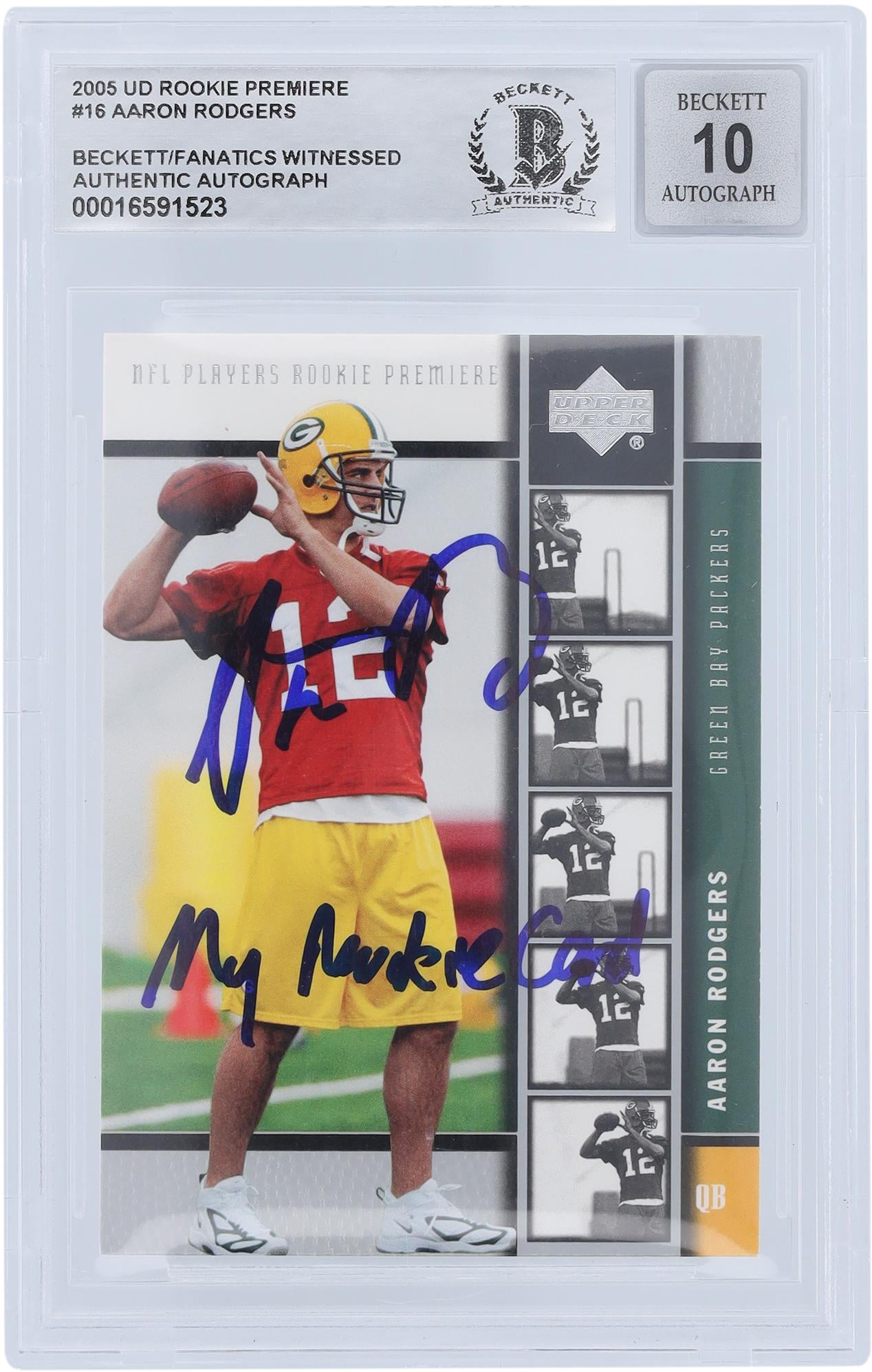 Aaron Rodgers Green Bay Packers Autographed 2005 Upper Deck Rookie ...